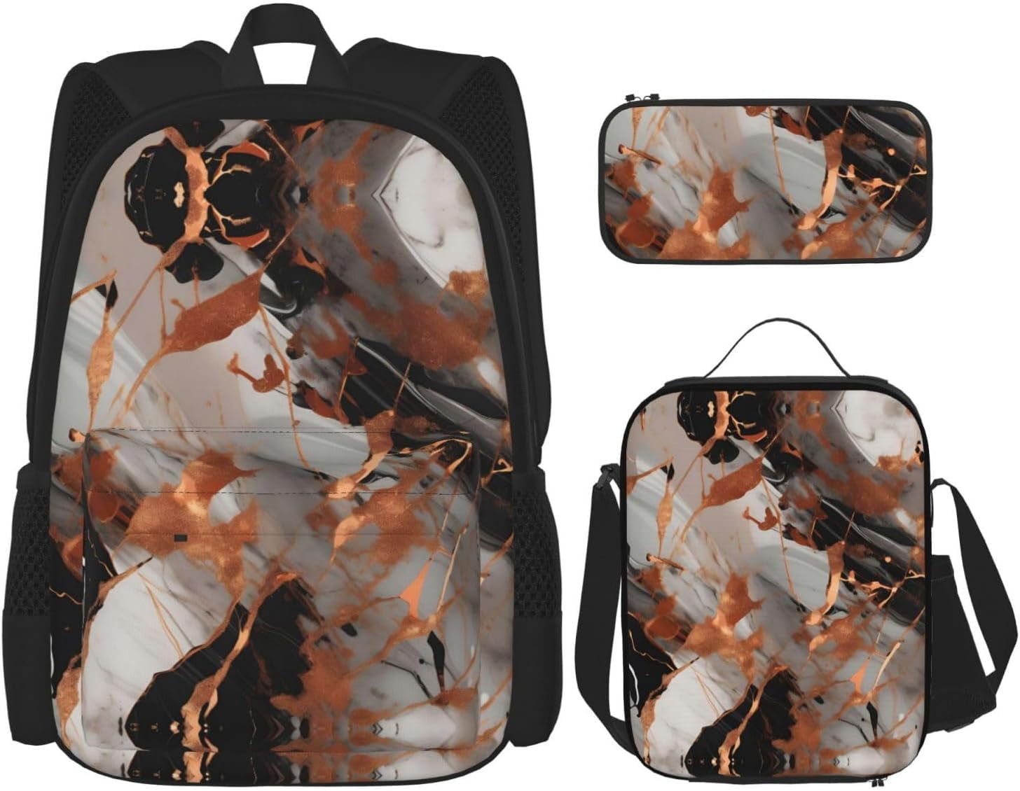 Top-kevin 3 In 1 Brown Marble Texture Copper Splatter Large Capacity ...