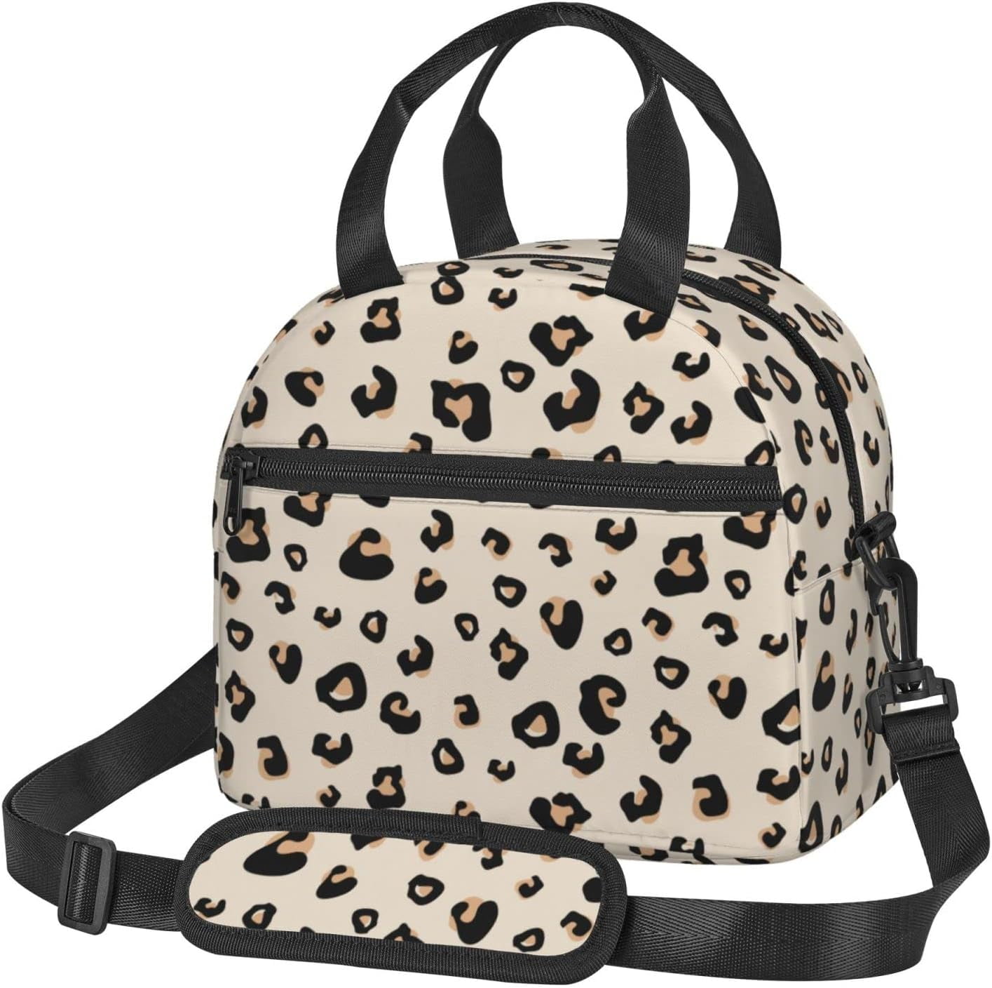 Top-kevin Aesthetic Leopard Print Lunch Bag Tote Bag with Shoulder ...