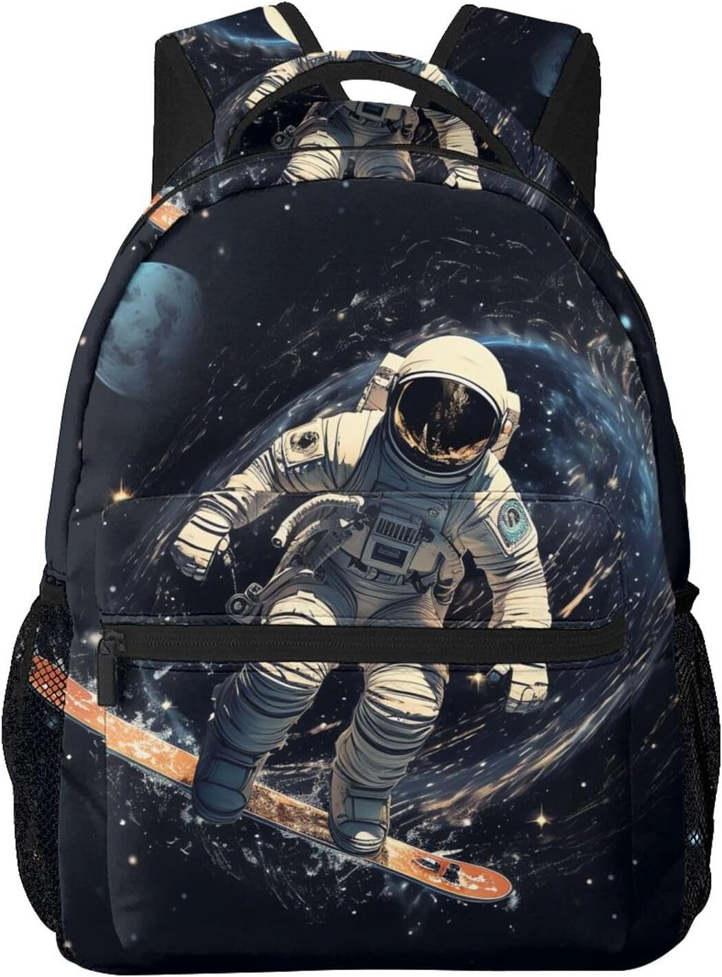 Top-kevin Astronaut rides snowboard in outer space Backpack Laptop ...