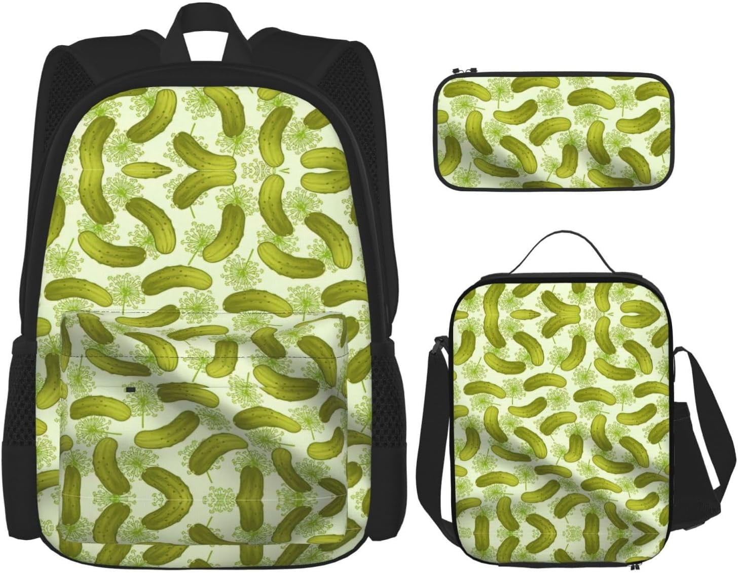 Top-kevin Backpack Set 3 In 1 Sushi Dill Pickles Prints Large Capacity ...