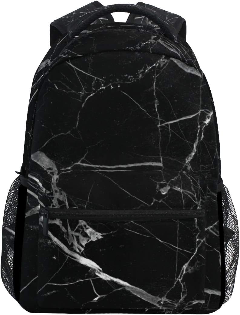 Top-kevin Black Marble Backpack Laptop Backpack Cute Bookbag Tablet Bag Funny Bag Laptop Bag ...
