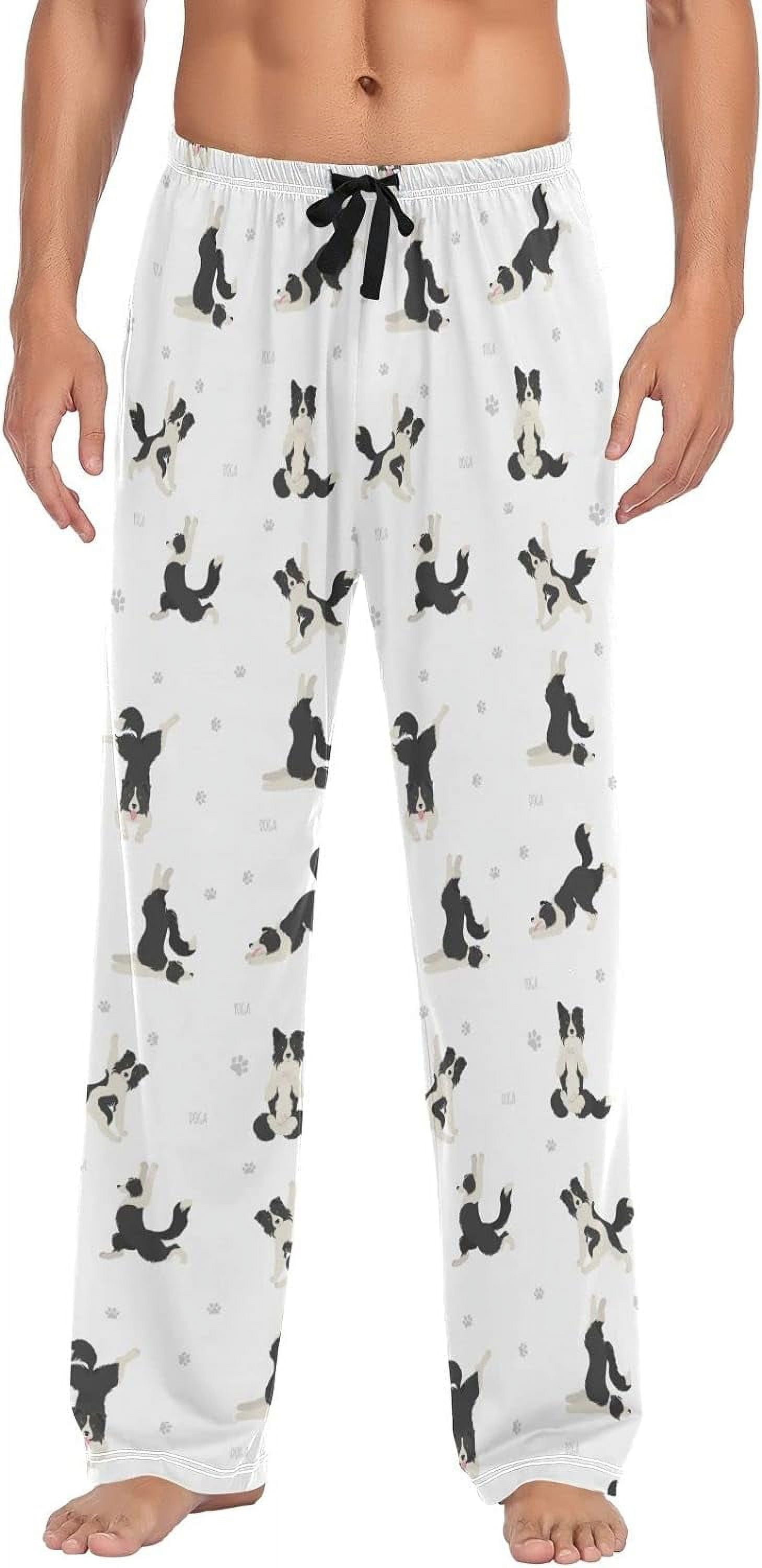 Top-kevin Border Collie Pajama Pants for Men PJs Bottoms Sleep Lounge ...
