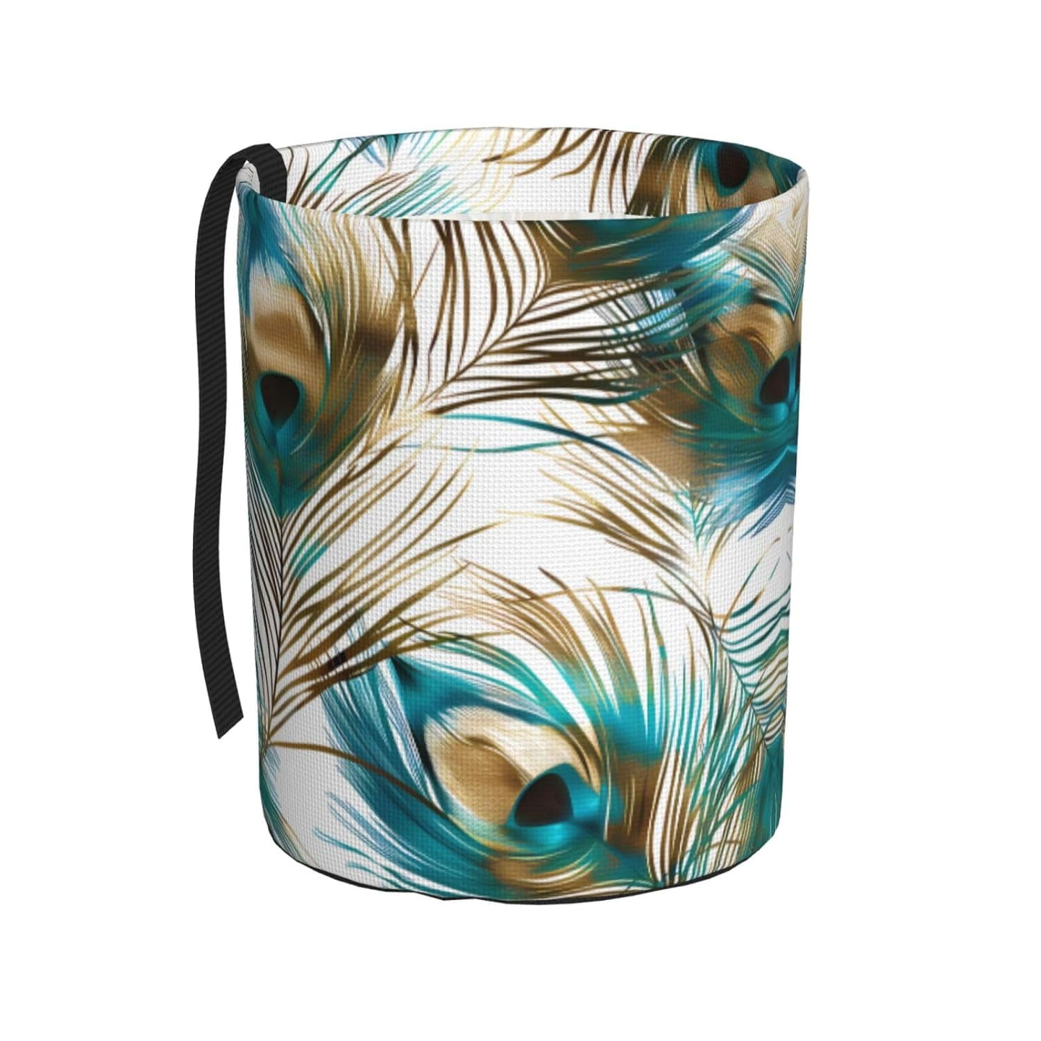 Top-kevin Car Trash Can Teal Peacock Feather Waterproof Trash Bin ...