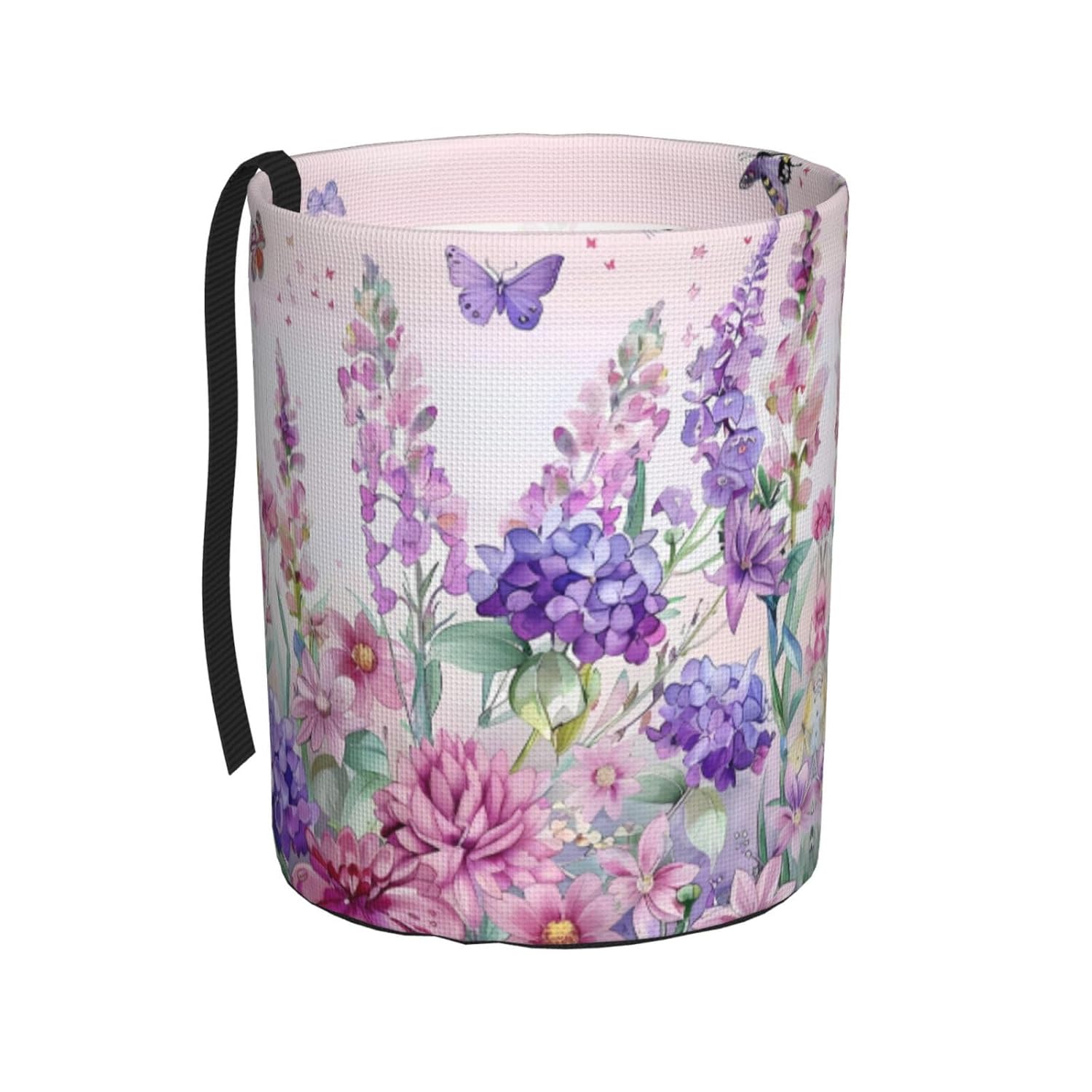 Top-kevin Car Trash Can Watercolor Purple Pink Flower Butterfly ...