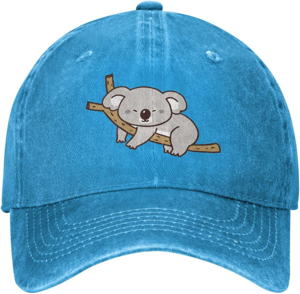 Top-kevin Cartoon Koala Distressed Adjustable Washed Denim Mens Dad ...