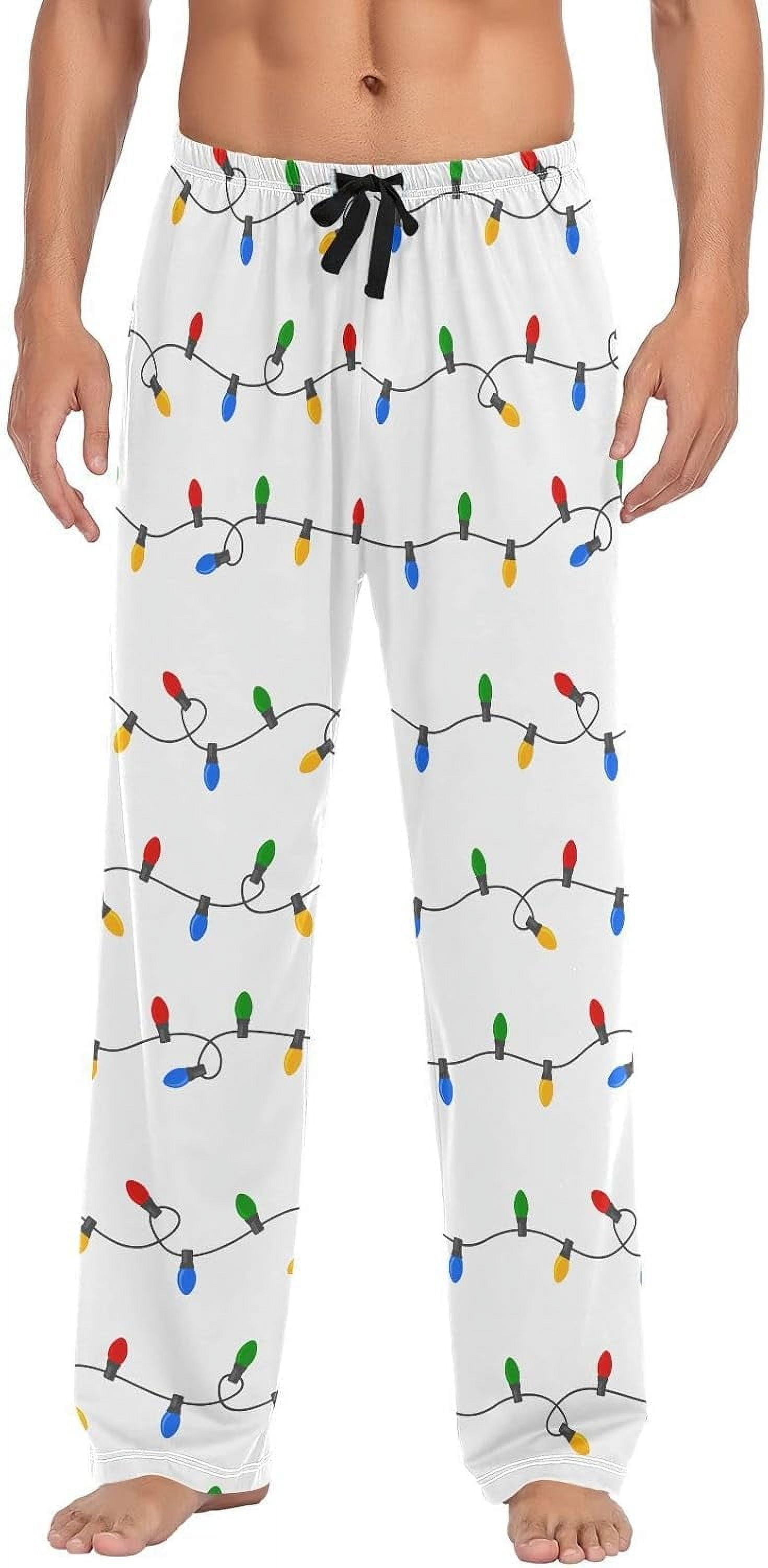 Top-kevin Christmas Lights Bulb Men's Pajama Pants Super Soft Straight ...