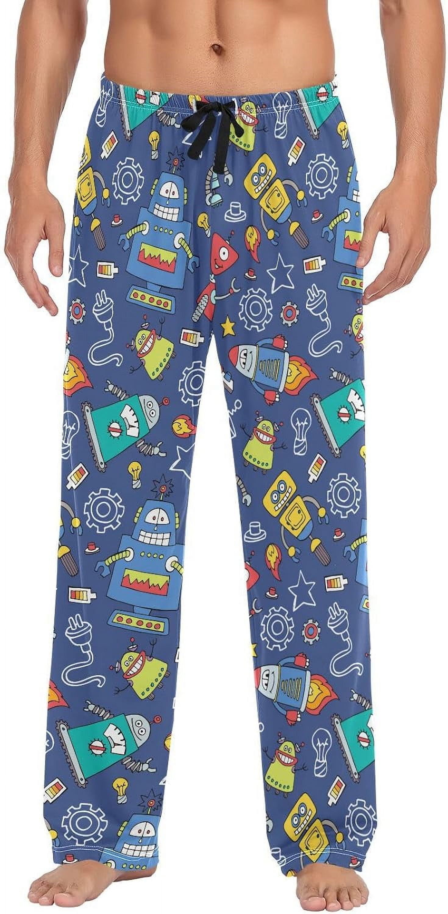 Top-kevin Colorful Robots Pajama Pants Men's Pajama Bottoms Lounge ...