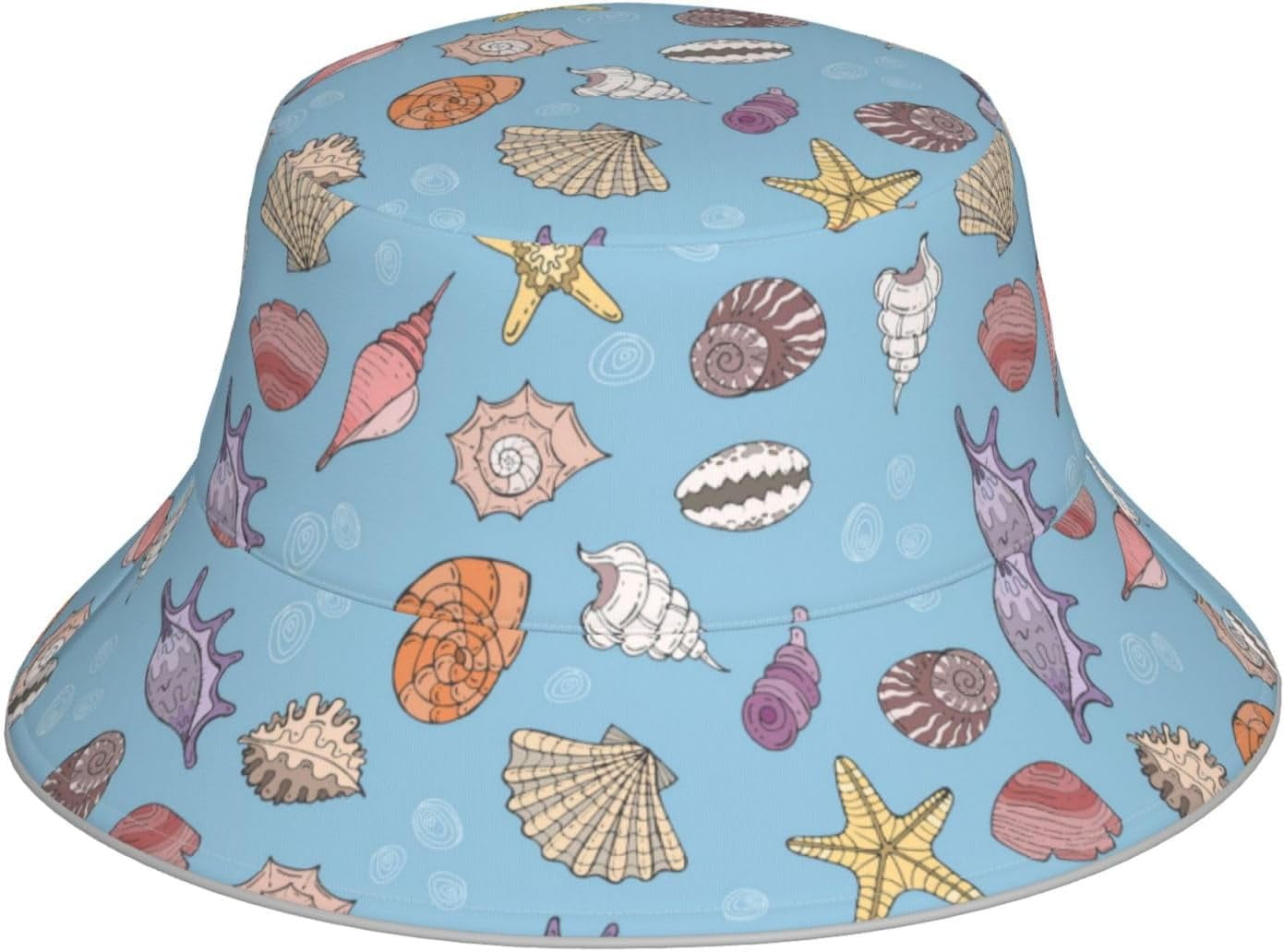 Top-kevin Conch Shells Print Blue Bucket Hats for Men Woman-Reversible ...