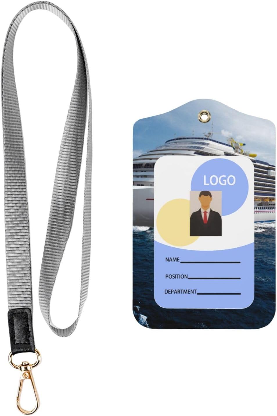 Top-kevin Cruise Ship Card Badge Leather Holder Id Badge Holder ...