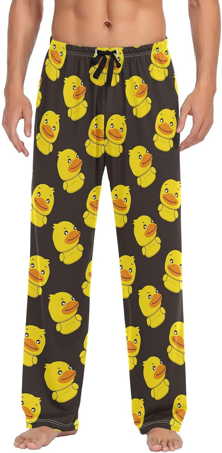 Top-kevin Cute Animal Duck Black Yellow Pajama Bottoms For Men Pjs ...