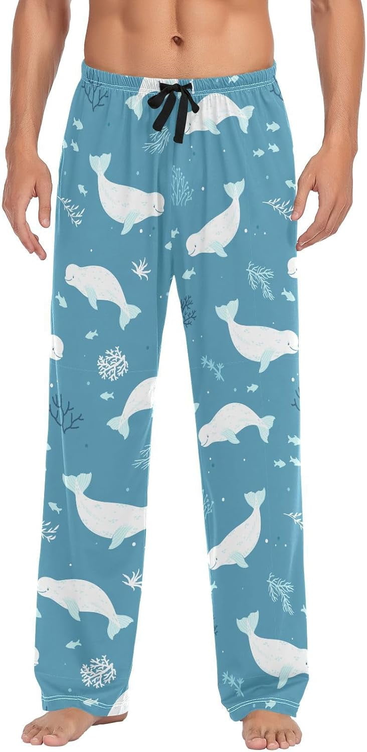 Top-kevin Cute Brown Capybaras Pajama Pants Blue Water Men's Pajama ...