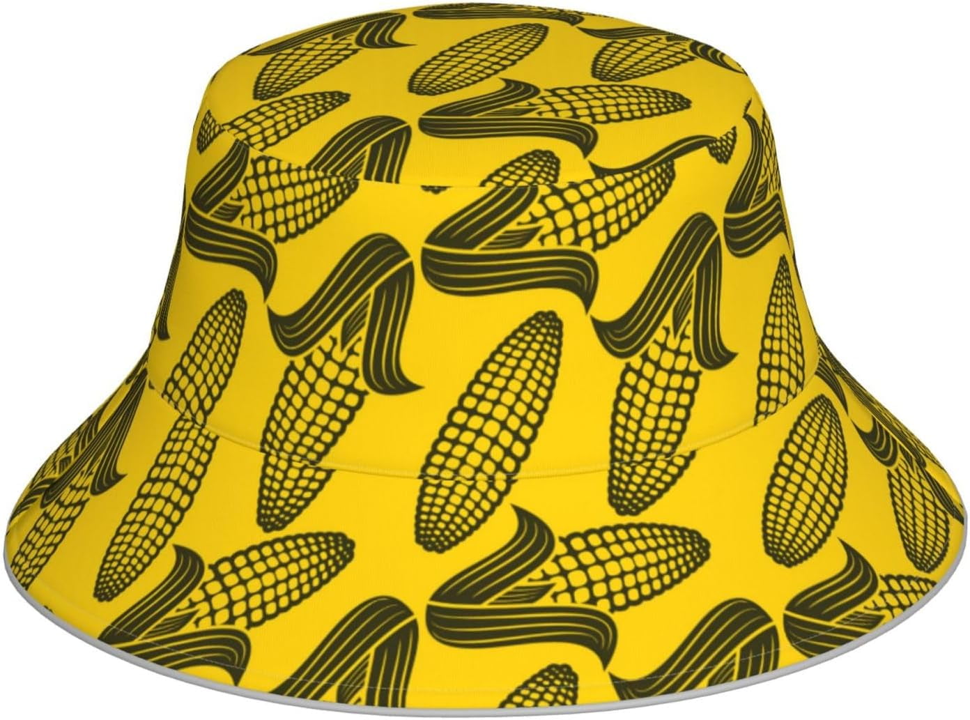 Top-kevin Cute Corn Print Yellow Bucket Hats for Men Woman-Reversible ...