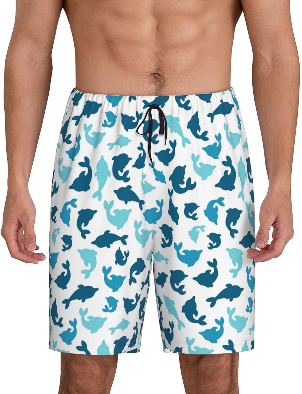 Top-kevin Cute Dolphin Printt Mens Pajama Shorts Pants-Men'S Pajama ...