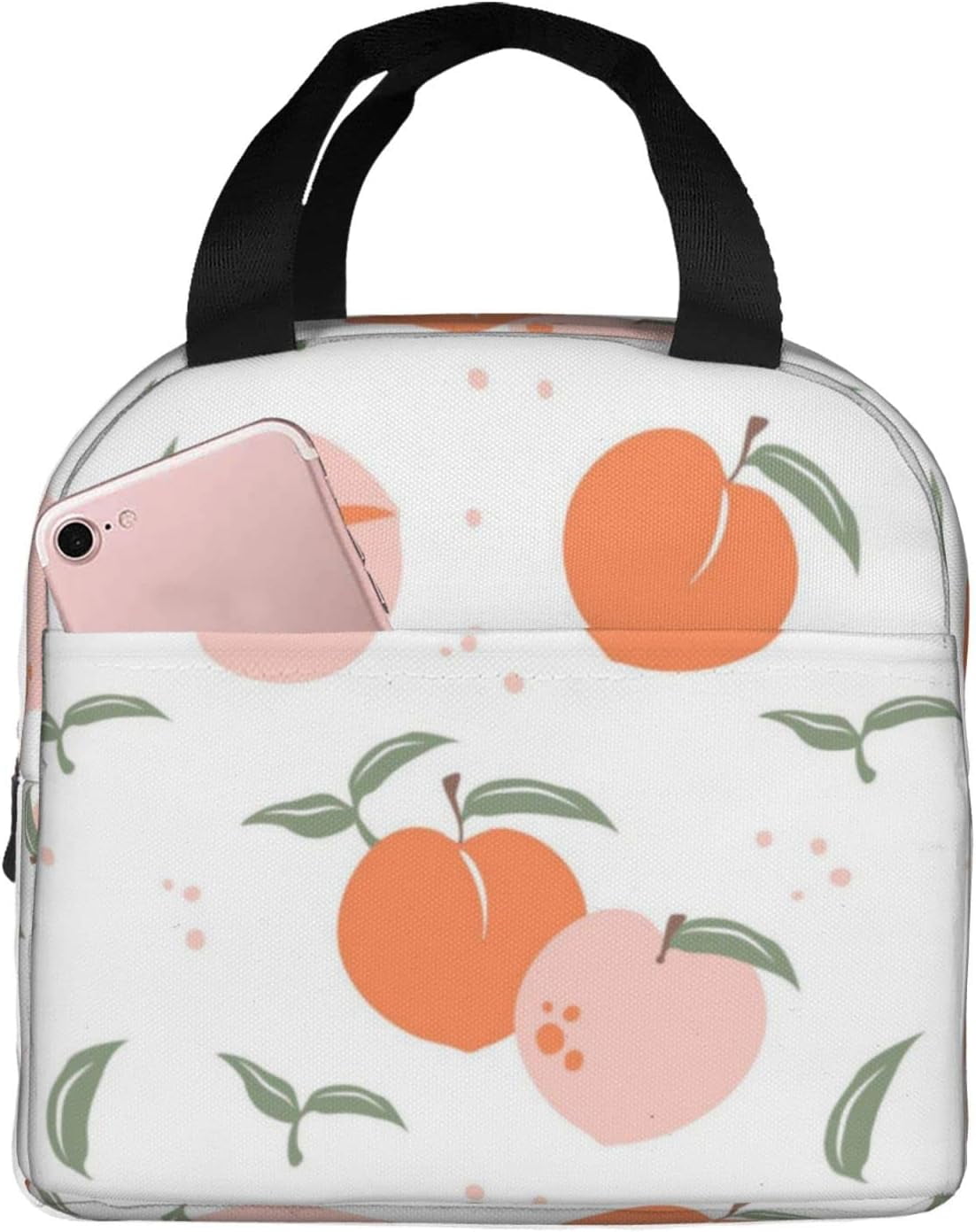 Top-kevin Cute Peach and Flower Aesthetic Lunch Bag for Women Men ...