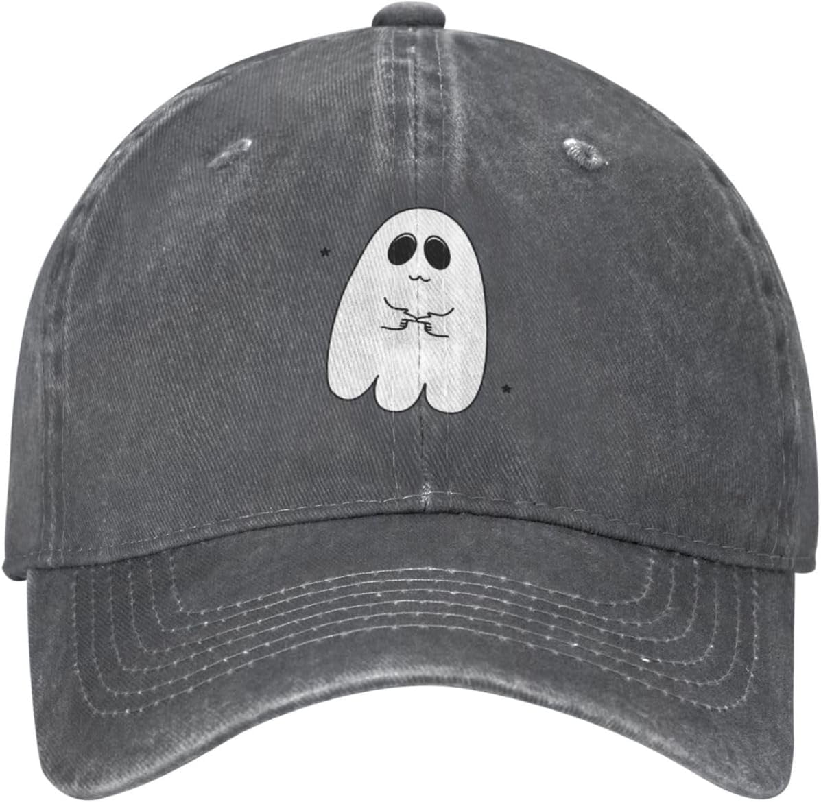Top-kevin Cute Shy Ghosts Distressed Adjustable Washed Denim Mens Dad Trucker Hat Baseball Ball ...