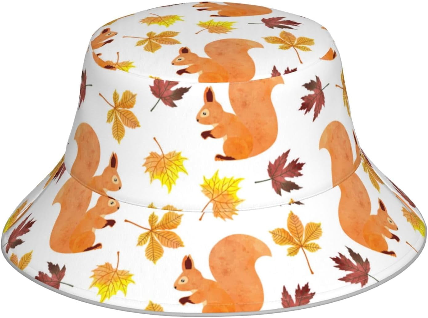 Top-kevin Cute Squirrel Fallen Leaves Bucket Hats for Men Woman ...