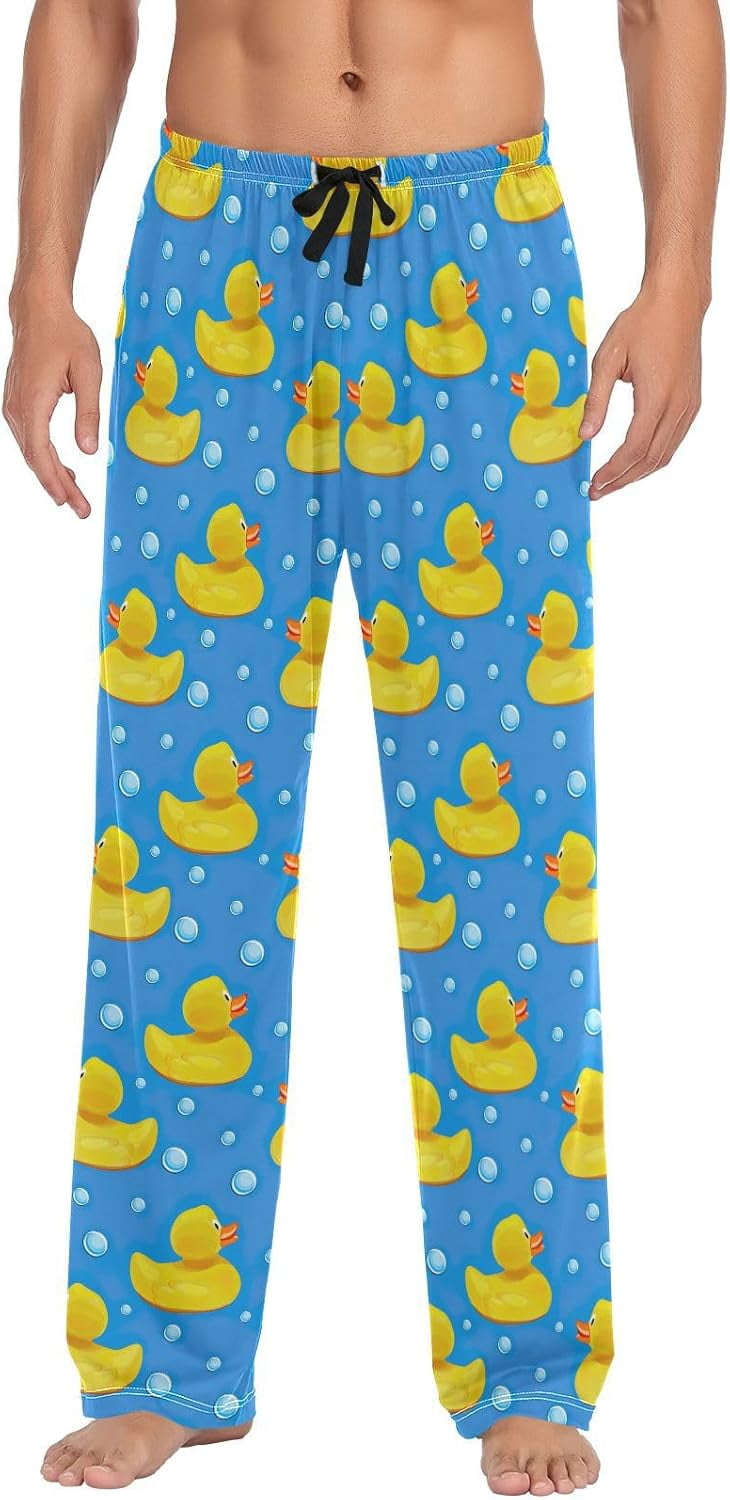 Top-kevin Cute Yellow Rubber Ducks Mens Cotton Pajama Bottoms ...