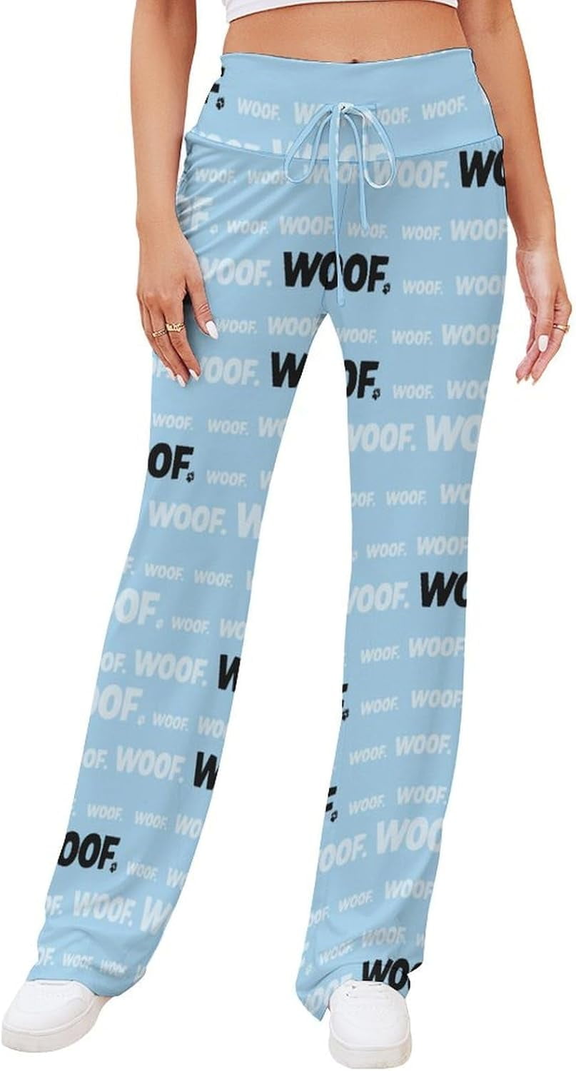 Top-kevin Dog Woof Sound Women's Straight Lace Up Yoga Pants Flare ...