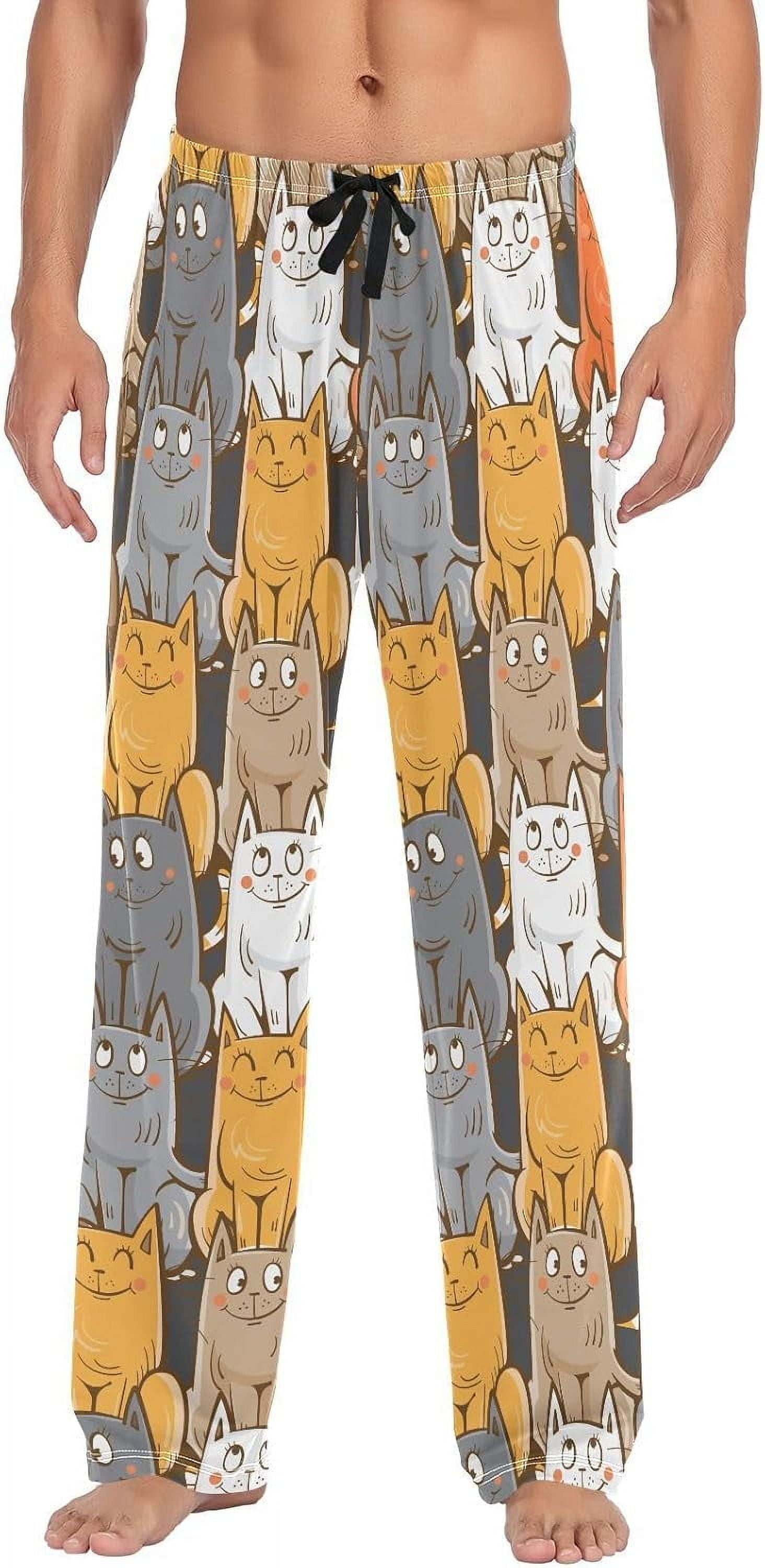 Top-kevin French Style Dog Pajama Pants Mens Lounge Pants Straight-Fit ...