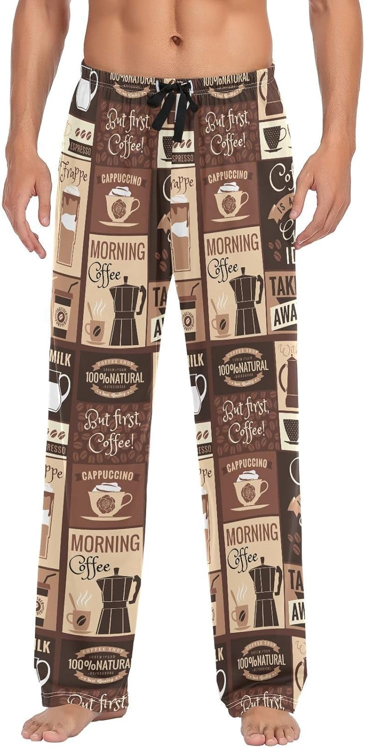 Top-kevin French Style Dog Pajama Pants Mens Lounge Pants Straight-Fit ...