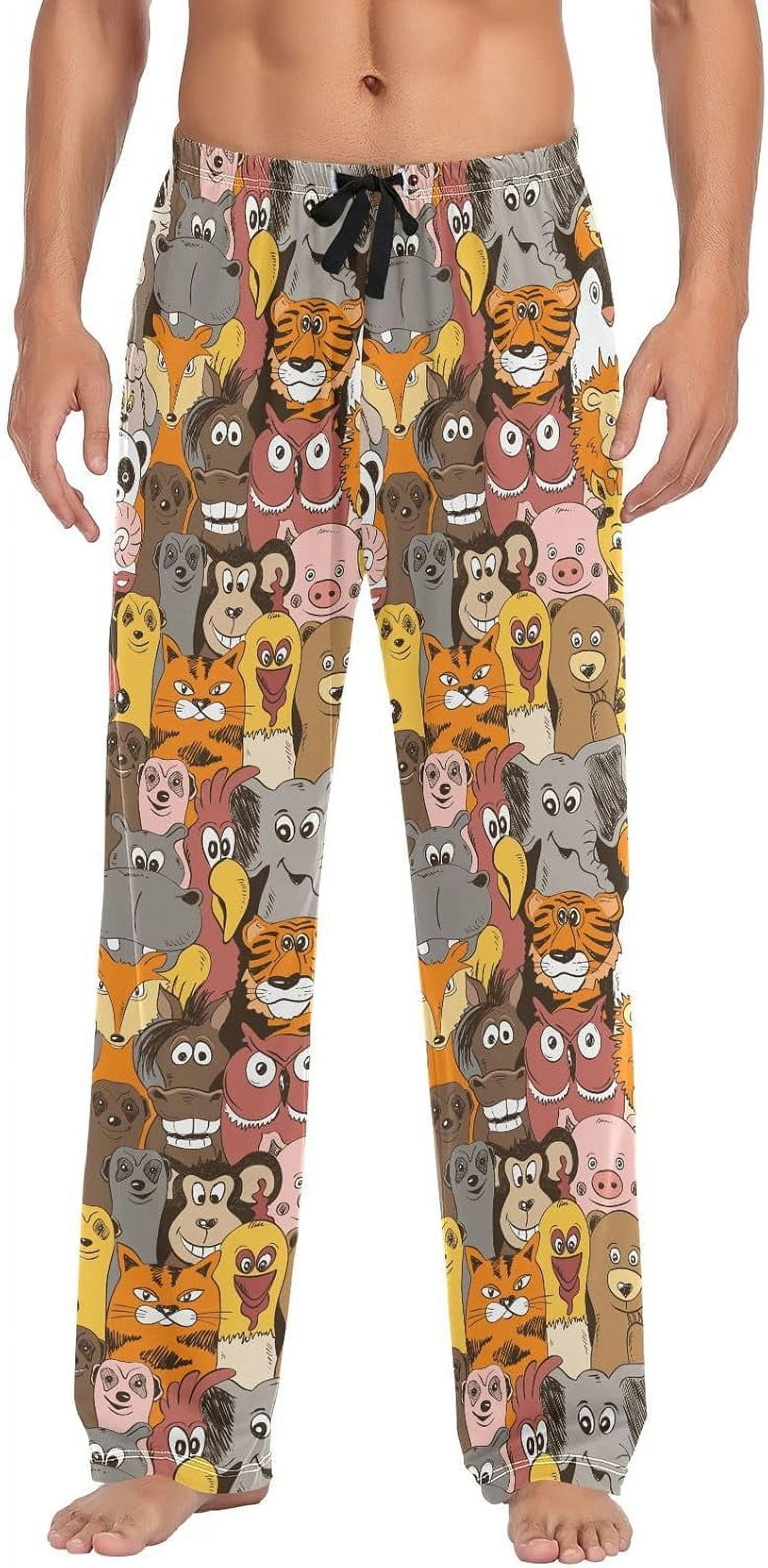 Top-kevin French Style Dog Pajama Pants Mens Lounge Pants Straight-Fit ...