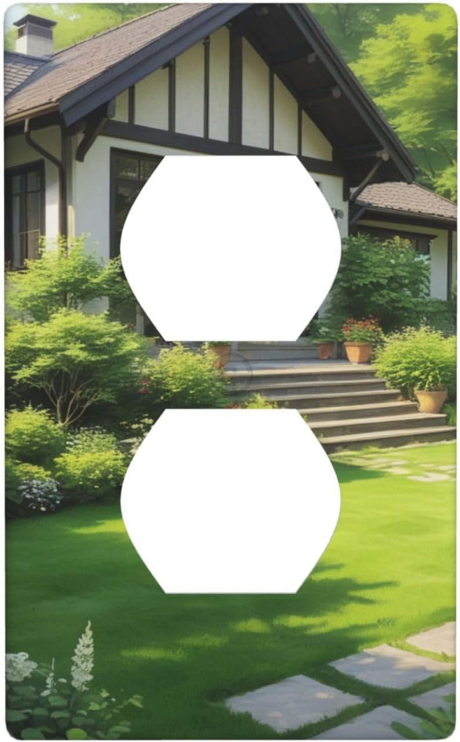 Top-kevin Green Lawn Receptacle Outlet Wall Plate,2-Gang Standard Size ...