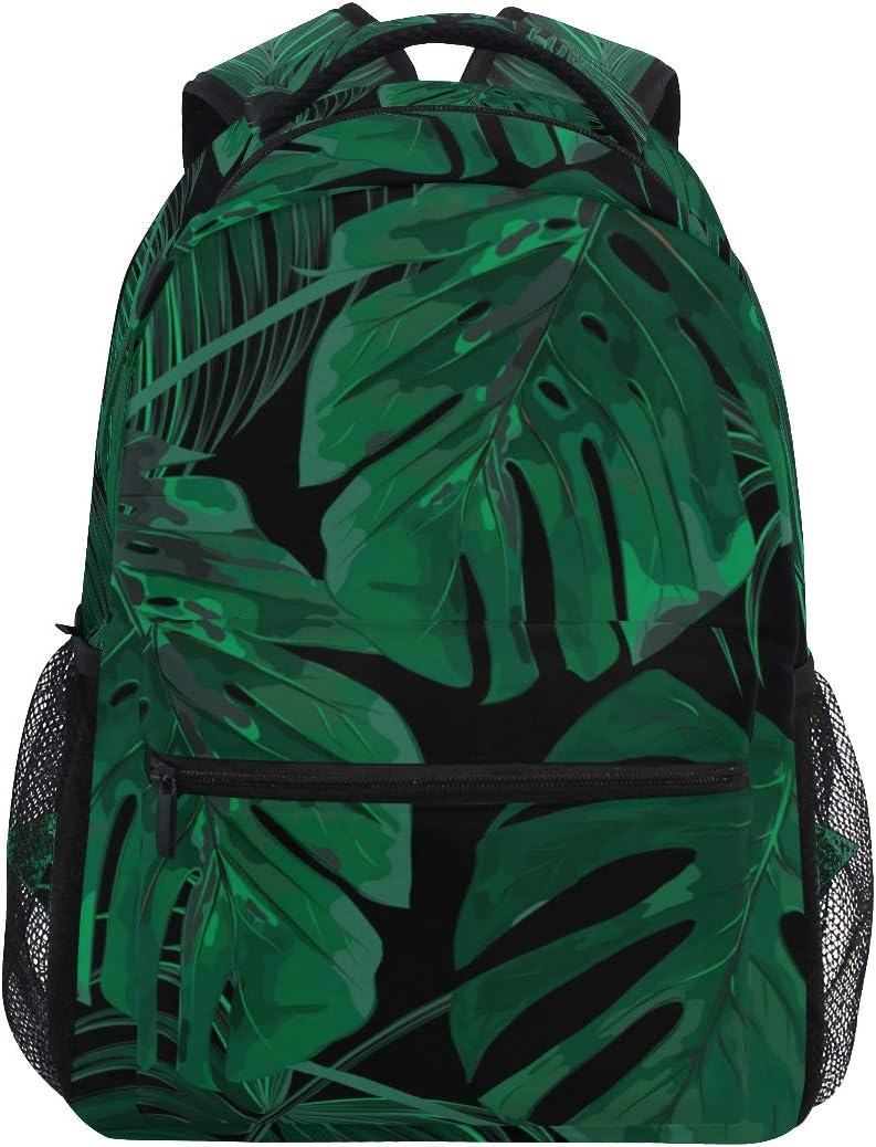 Top-kevin Green Palm Leaf Backpack Cute Laptop Backpack Tablet Travel ...