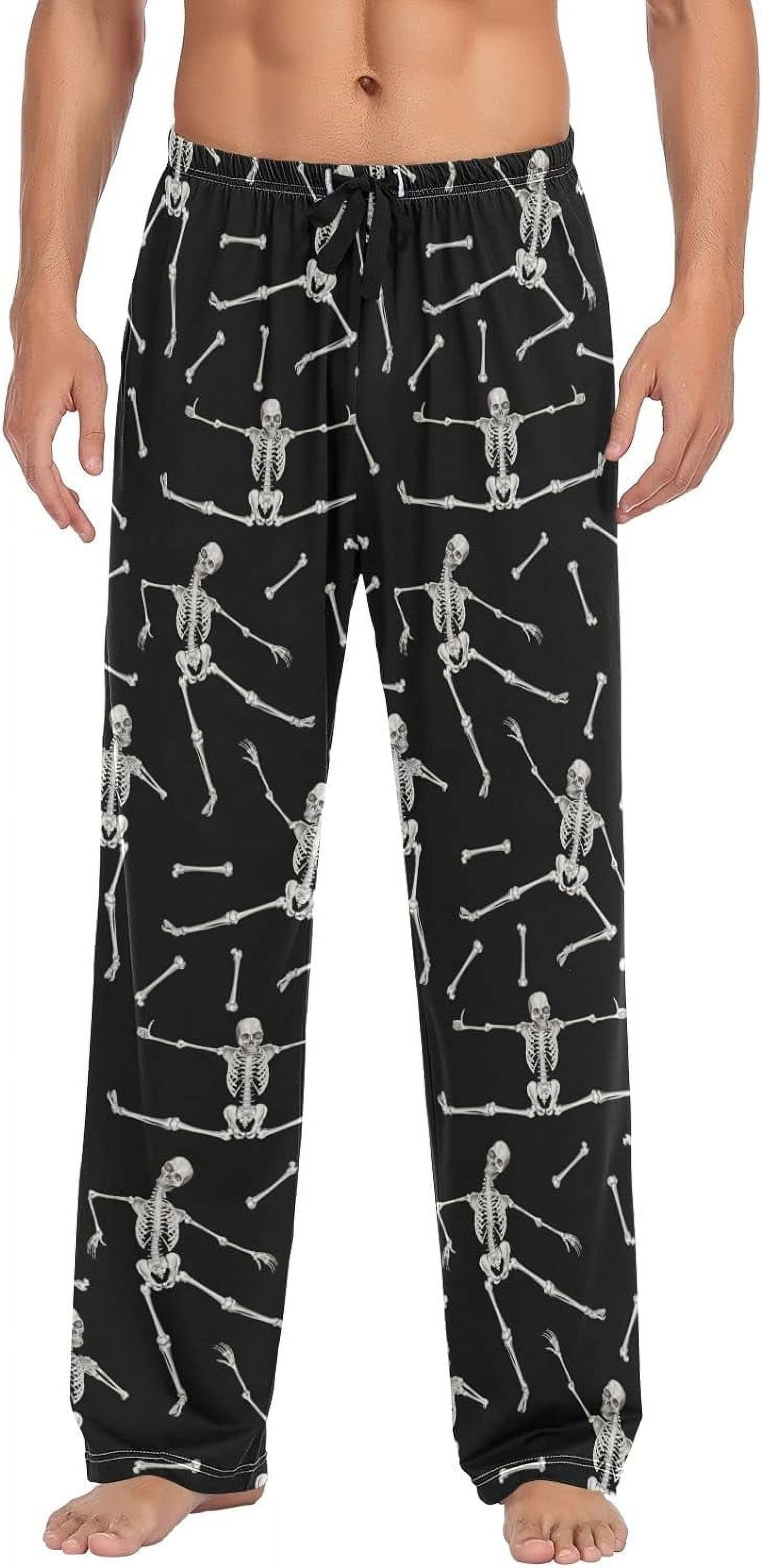 Top-kevin Halloween Skeleton Men's Pajama Pants Sleepwear Pajama Pant ...