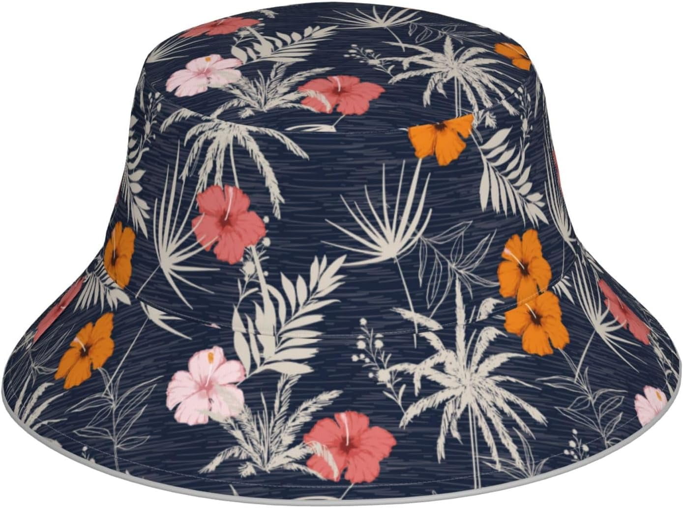Top-kevin Hawaiian Style Flower Leaves Bucket Hats for Men Woman ...