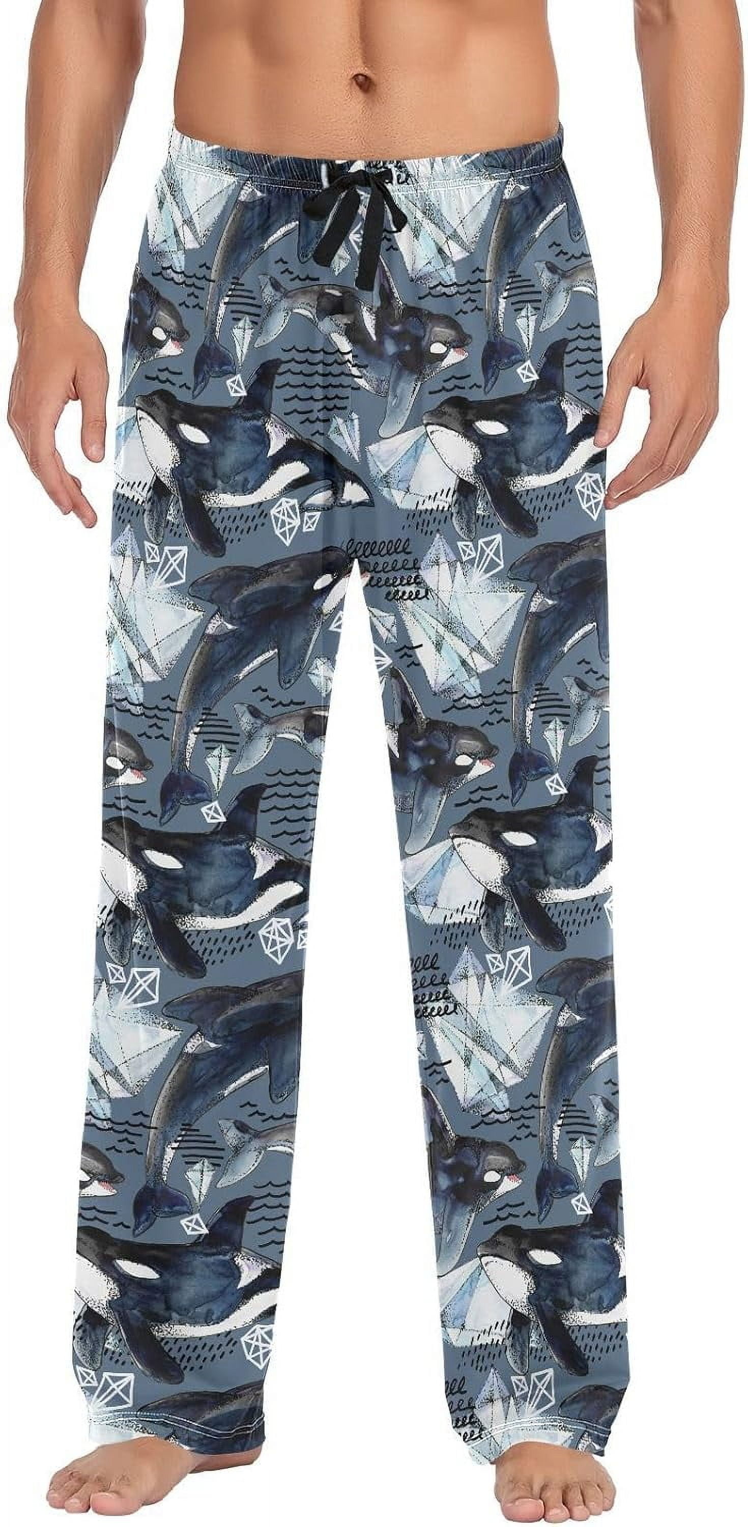 Top-kevin Killer Whale Orca Men's Pajama Pants Super Soft Sleep Lounge ...