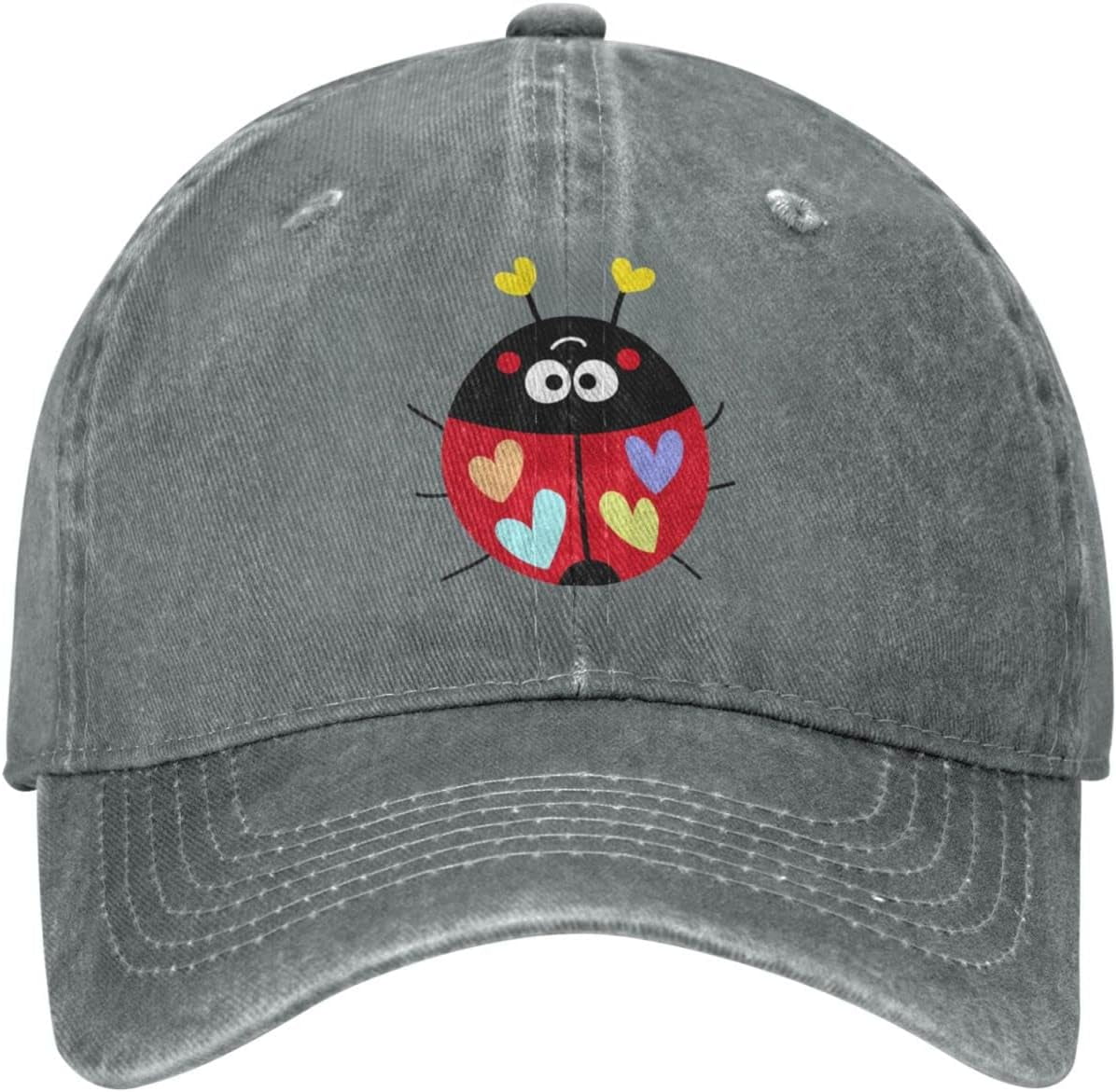 Top-kevin Ladybug Cute Gold Distressed Adjustable Washed Denim Mens Dad ...
