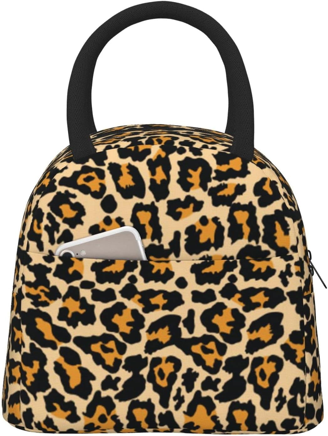 Top-kevin Leopard Print Insulated Lunch Bag Reusable Lunch Box Women ...