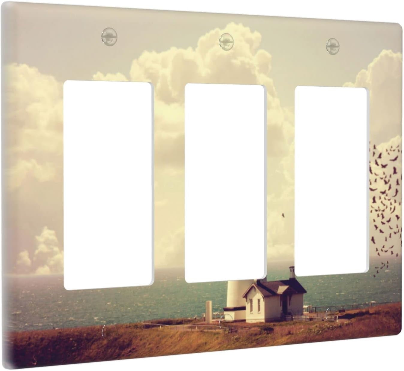 Top-kevin Lighthouse Triple Rocker Wall Plate for Electrical Outlets ...