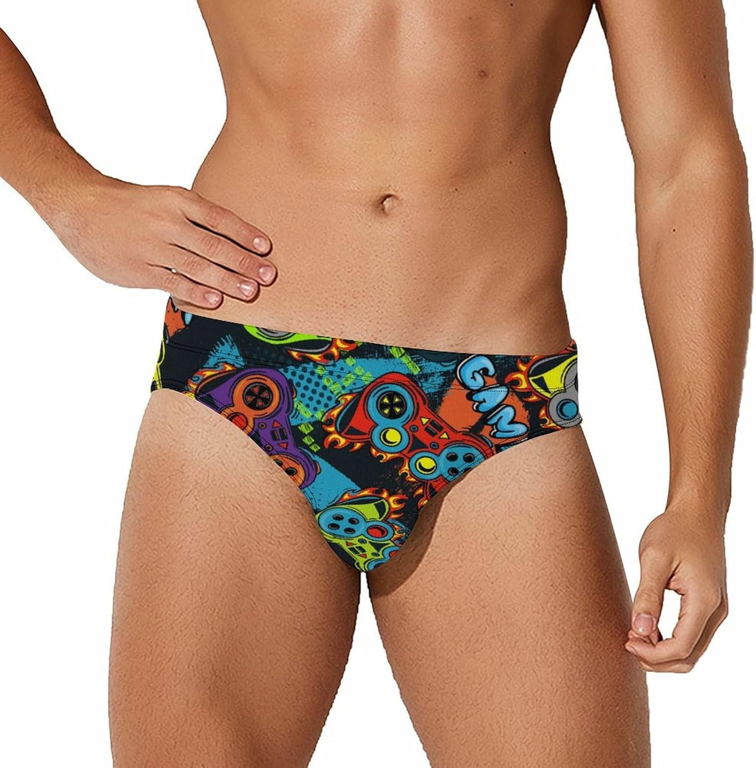 Top-kevin Men's Low Rise Swimwear Briefs Print Bikini Swimsuit ...