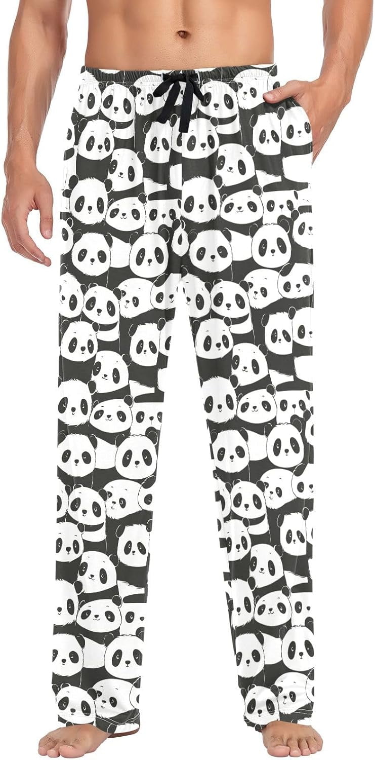 Top-kevin Men's Pajama Bottoms, Sleeping Long Pant Cute Panda Pajamas ...
