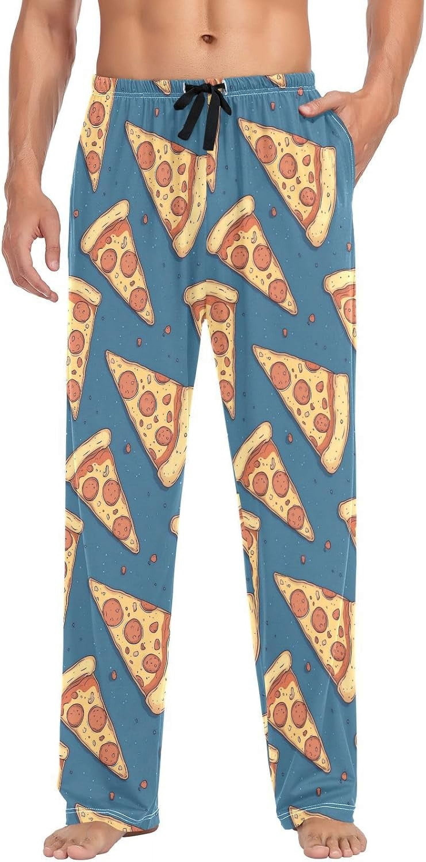 Top-kevin Men's Pajama Bottoms, Sleeping Long Pant Pepperoni Pizza ...