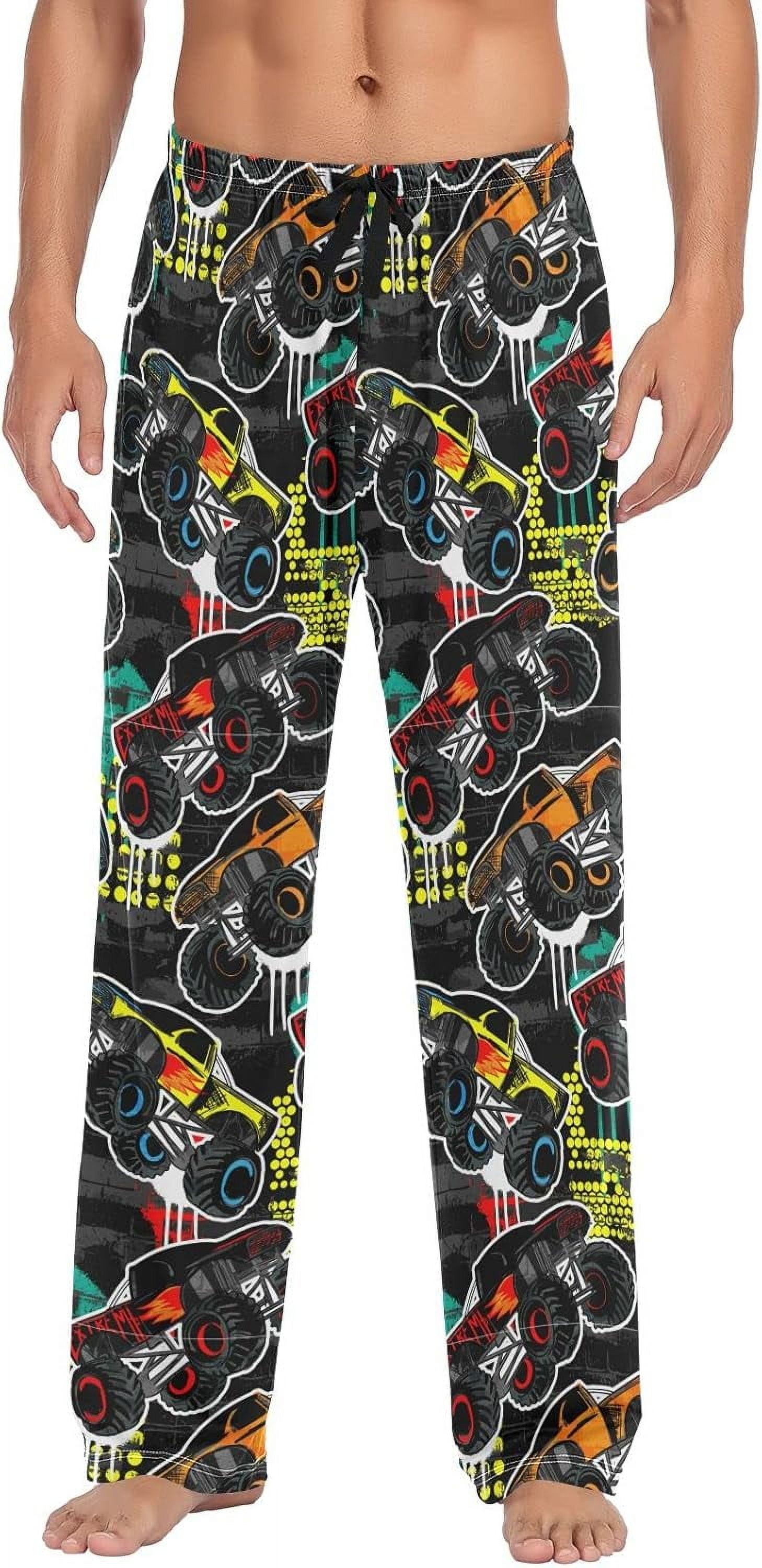 Top-kevin Monster Truck Pajama Pants Mens Lounge Pants Straight-Fit Men ...