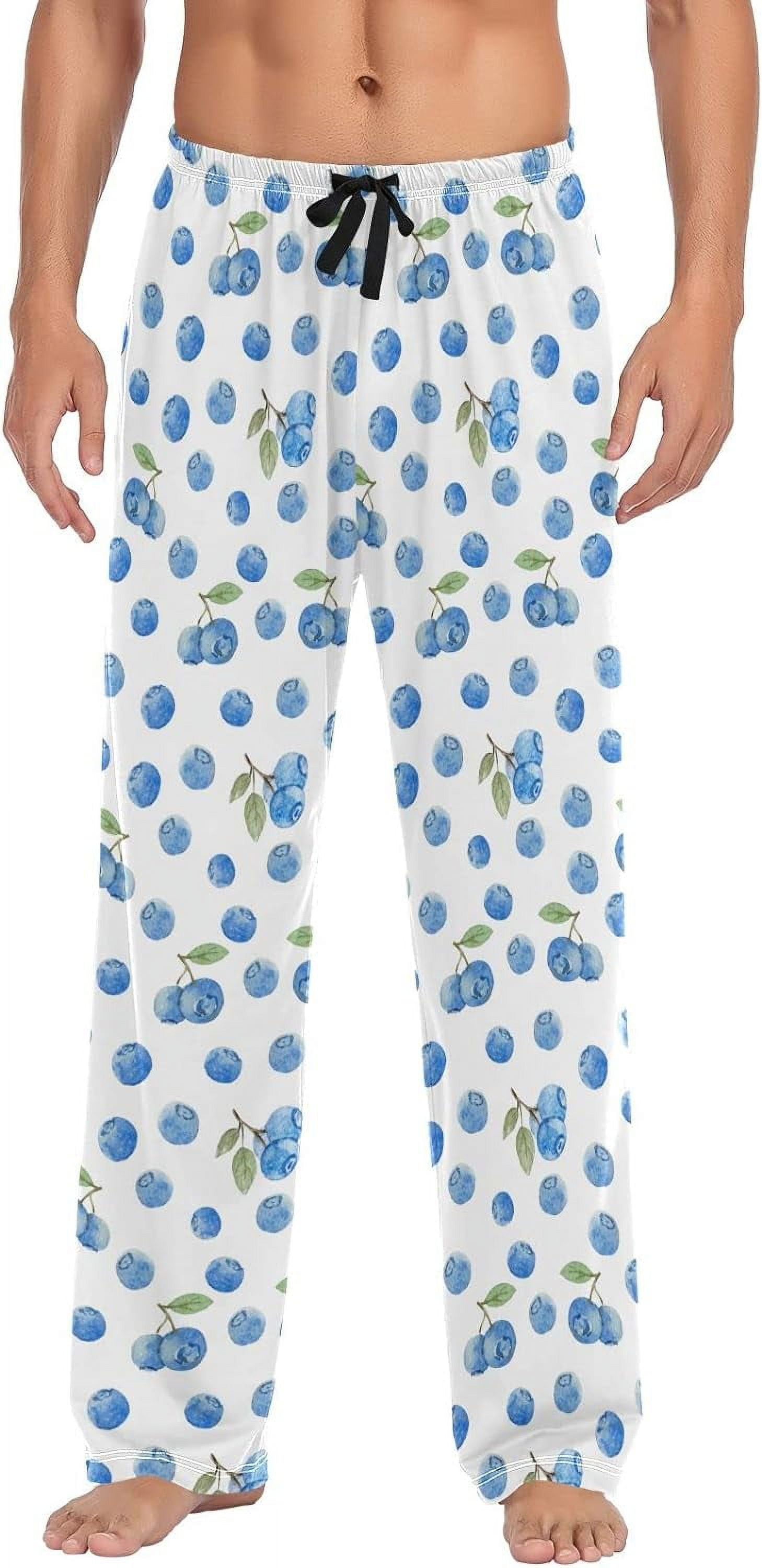 Top-kevin Multi- Blueberry Print Pajama Pants Men Sleepwear Lounge ...