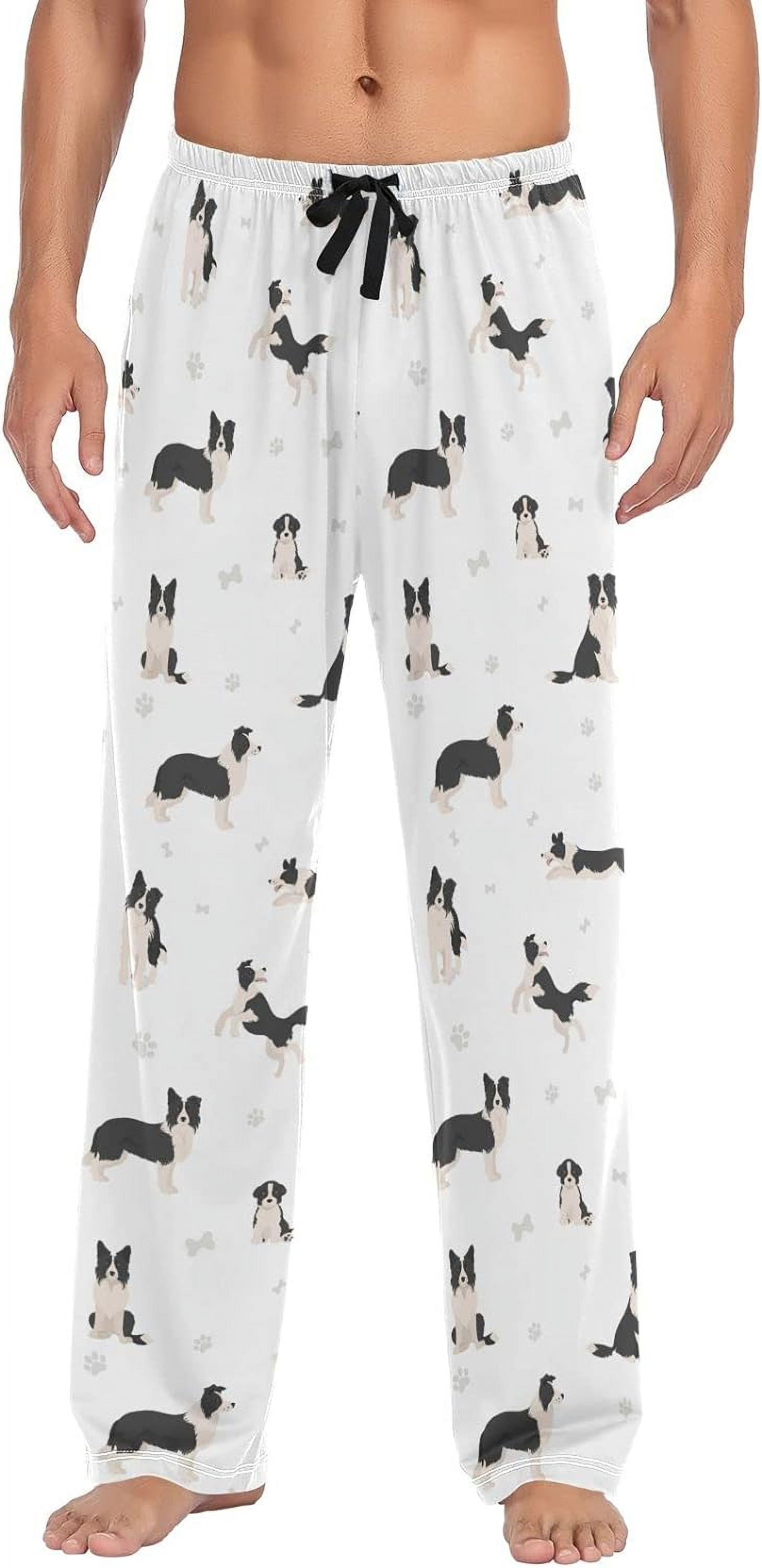 Top-kevin Multi- Border Collie Men's Pajama Pants Pjs Bottoms with ...