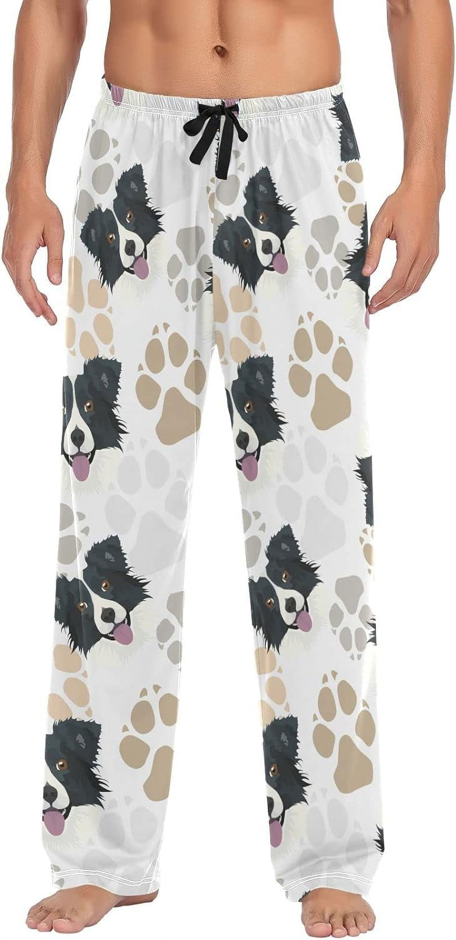 Top-kevin Multi- Border Collie Men's Pajama Pants Pjs Bottoms with ...