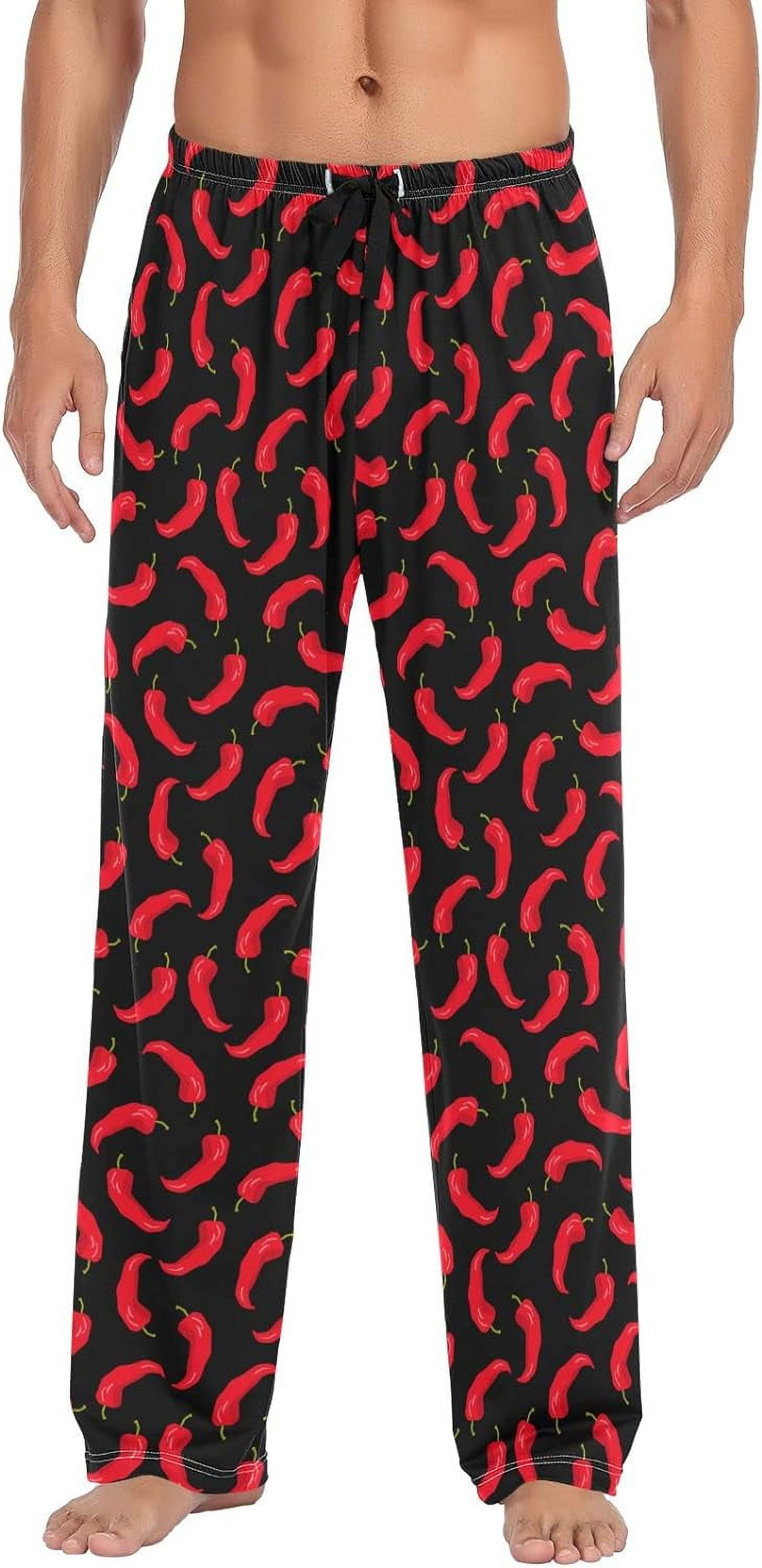 Top-kevin Multi- Chili Peppers Pajama Pants for Men PJs Bottoms Sleep ...