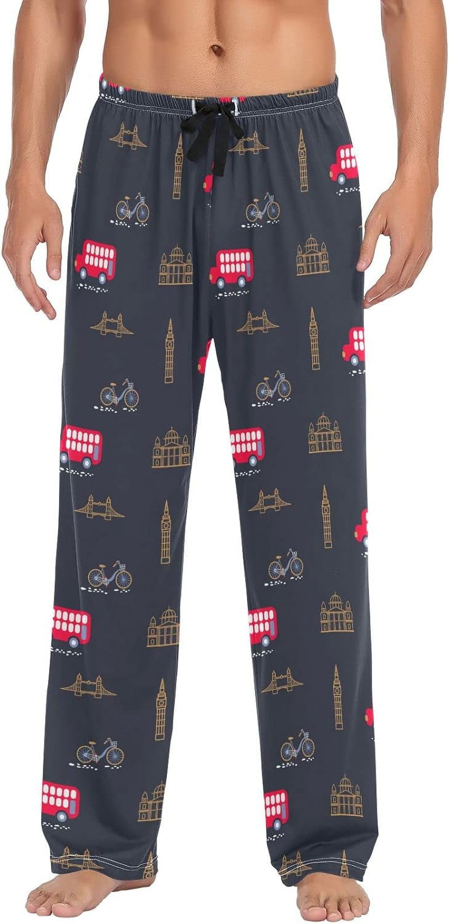 Top-kevin Multi- London City Bus Men's Pajama Pants Sleepwear Lounge ...