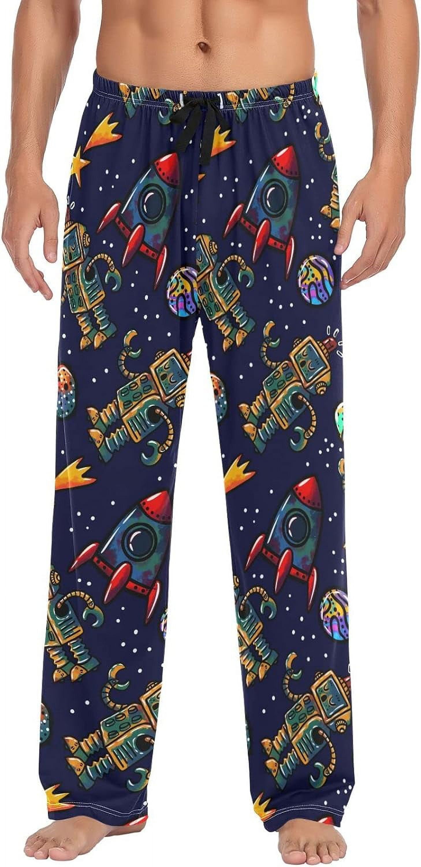 Top-kevin Multi- Robot Rocket Pajama Pants Men Sleepwear Lounge Pants ...