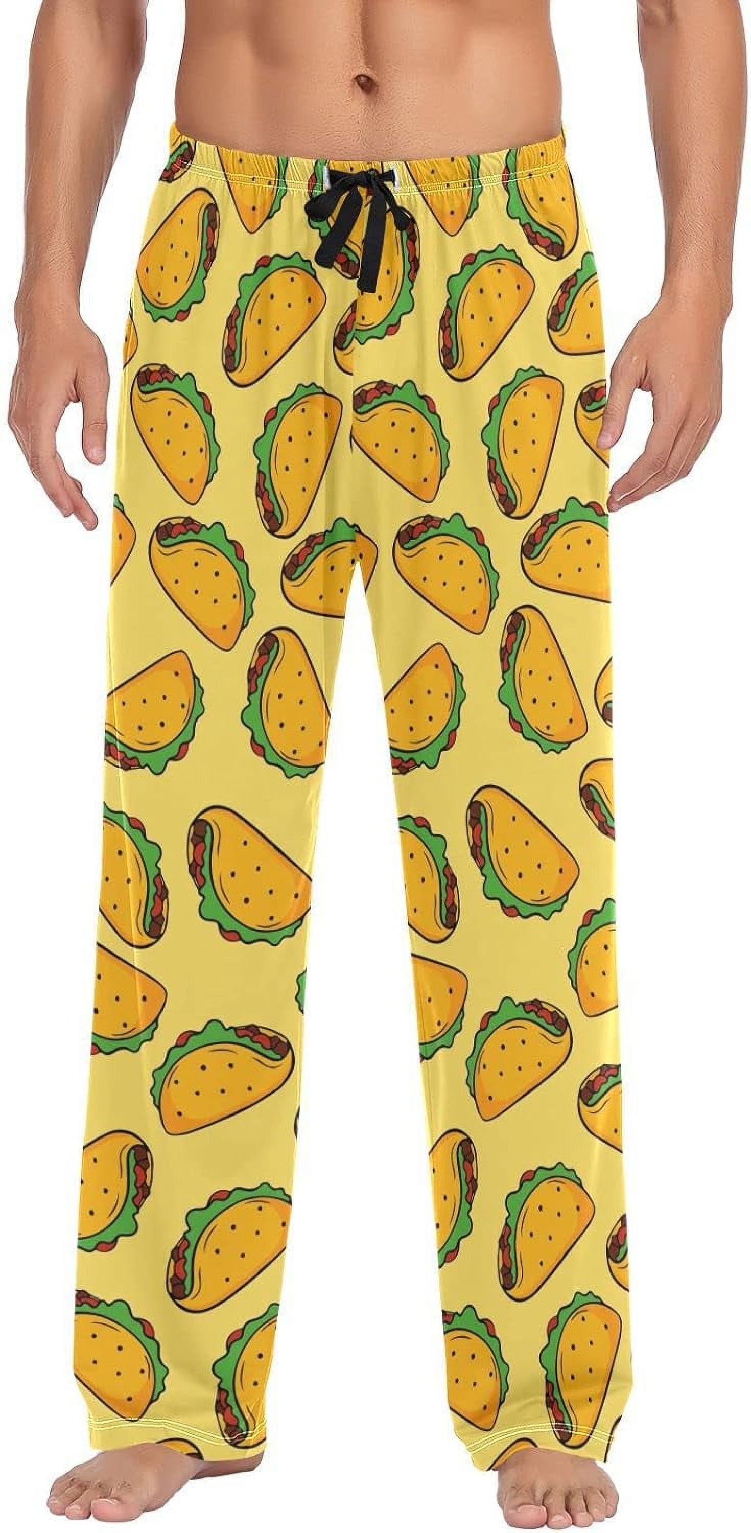 Top-kevin Multi- Taco Print Pajama Pants Men Sleepwear Lounge Pants Pjs ...