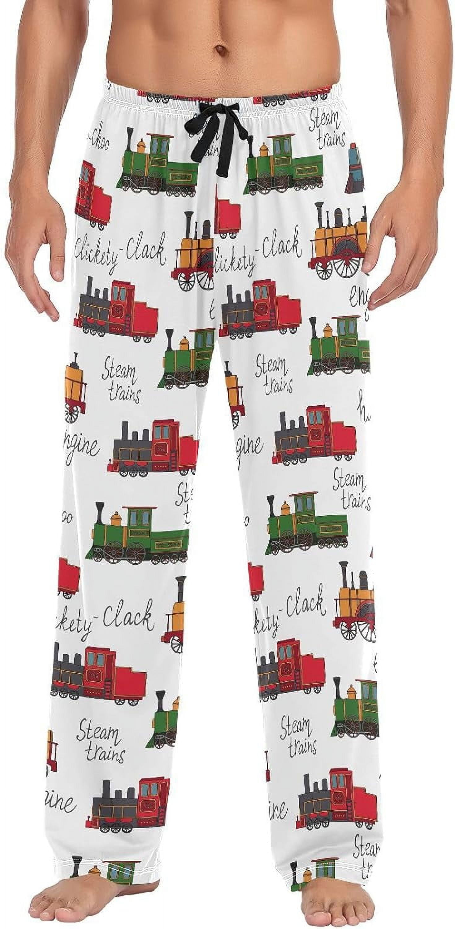 Top-kevin Multi- Trains Pajama Pants for Men PJs Bottoms Sleepwear ...