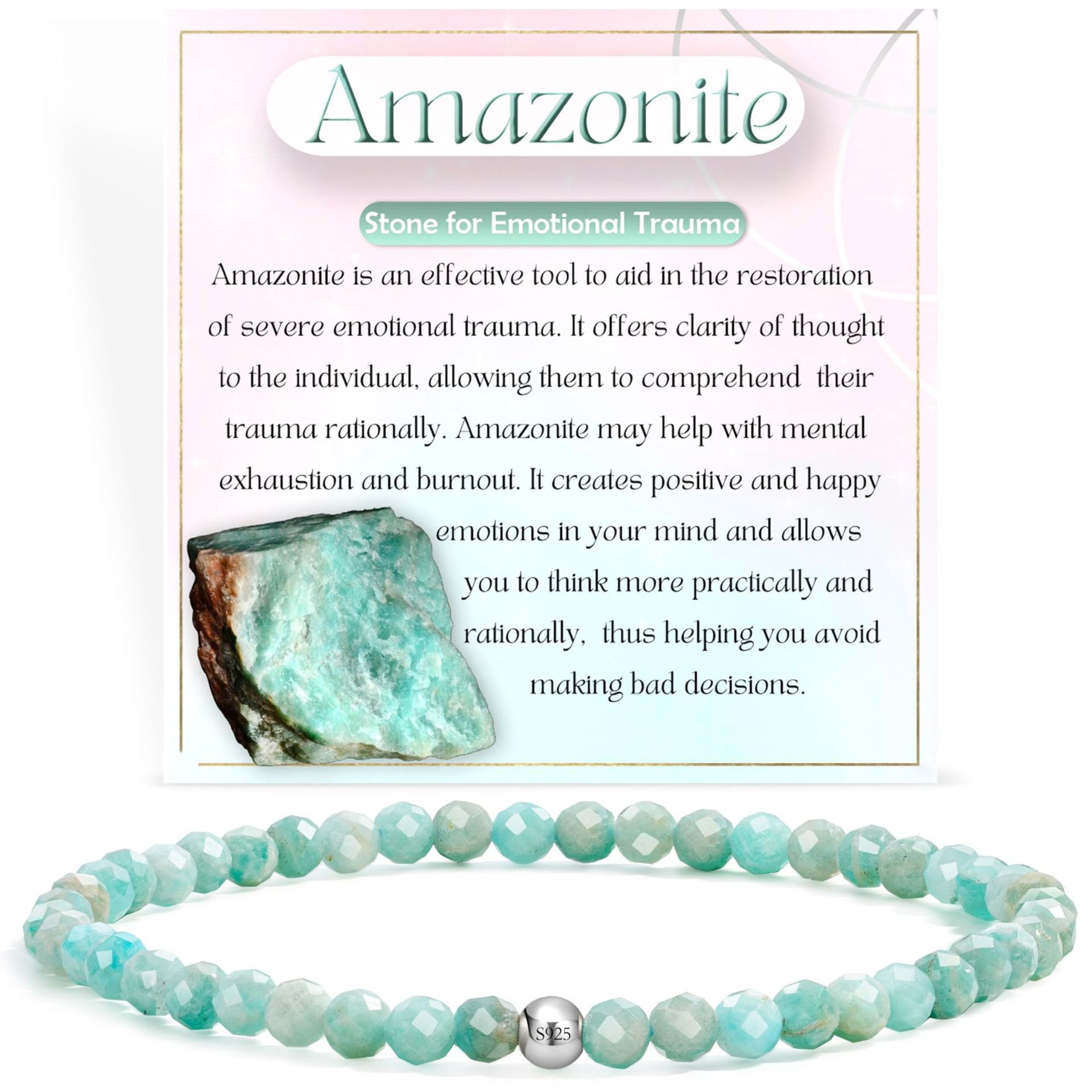 Top-kevin Natural Healing Crystal Bracelets for Women Men Semi-Precious ...