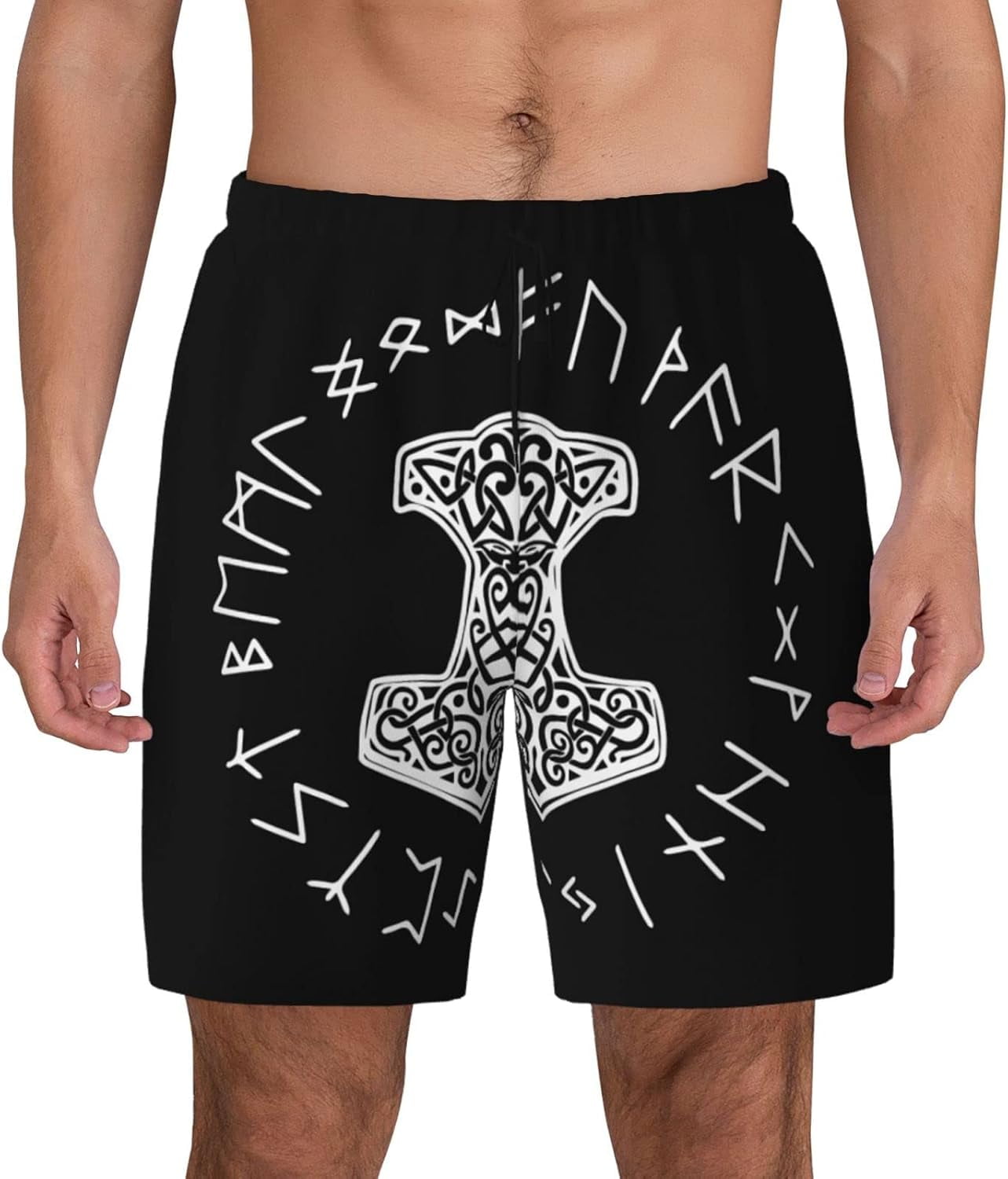 Top-kevin Nordic Viking Rune Compass Mythology Symbol Men's Swim Shorts ...