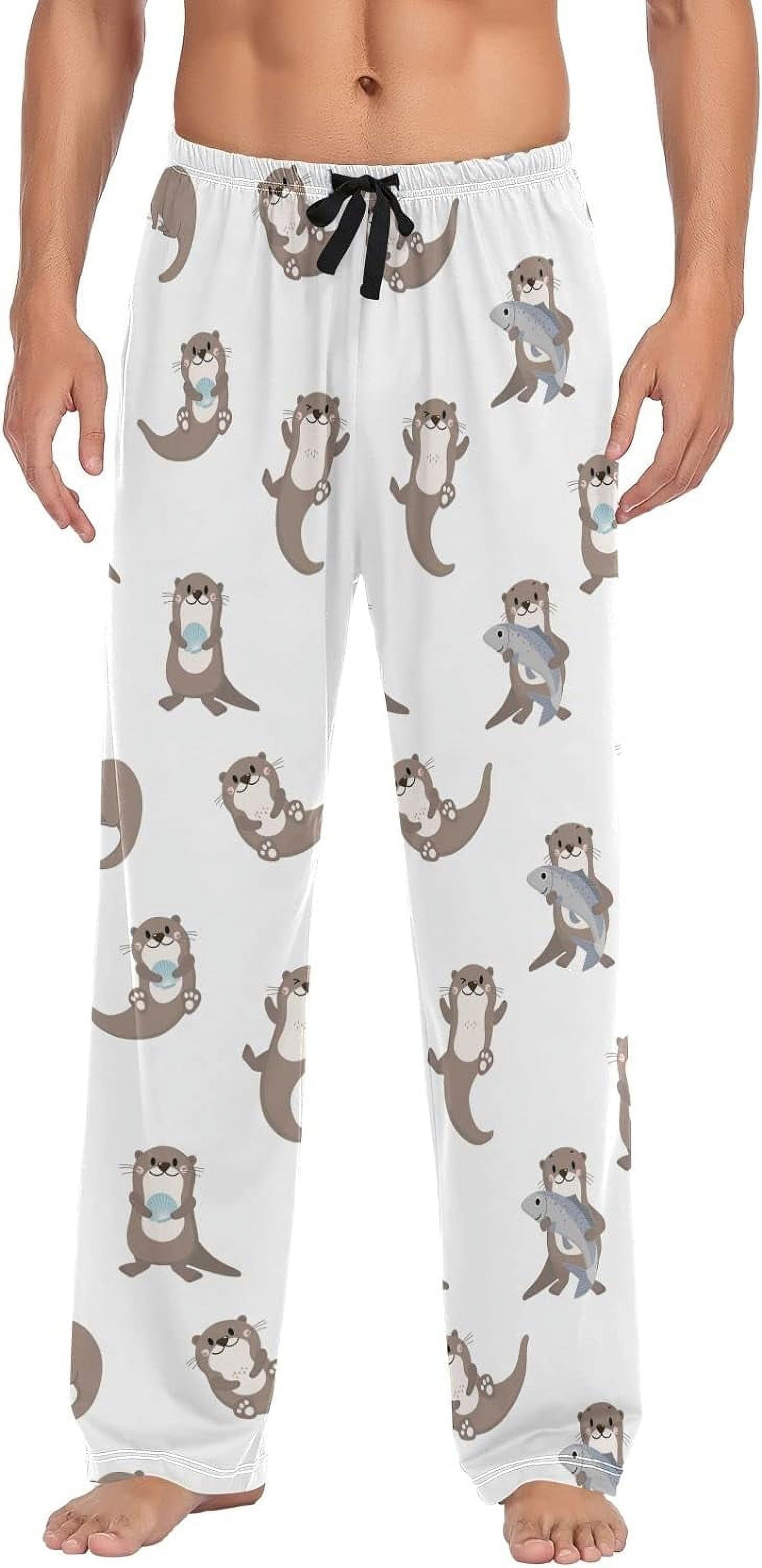 Top-kevin Otter Men's Pajama Pants Pjs Bottoms with Pockets Sleep ...