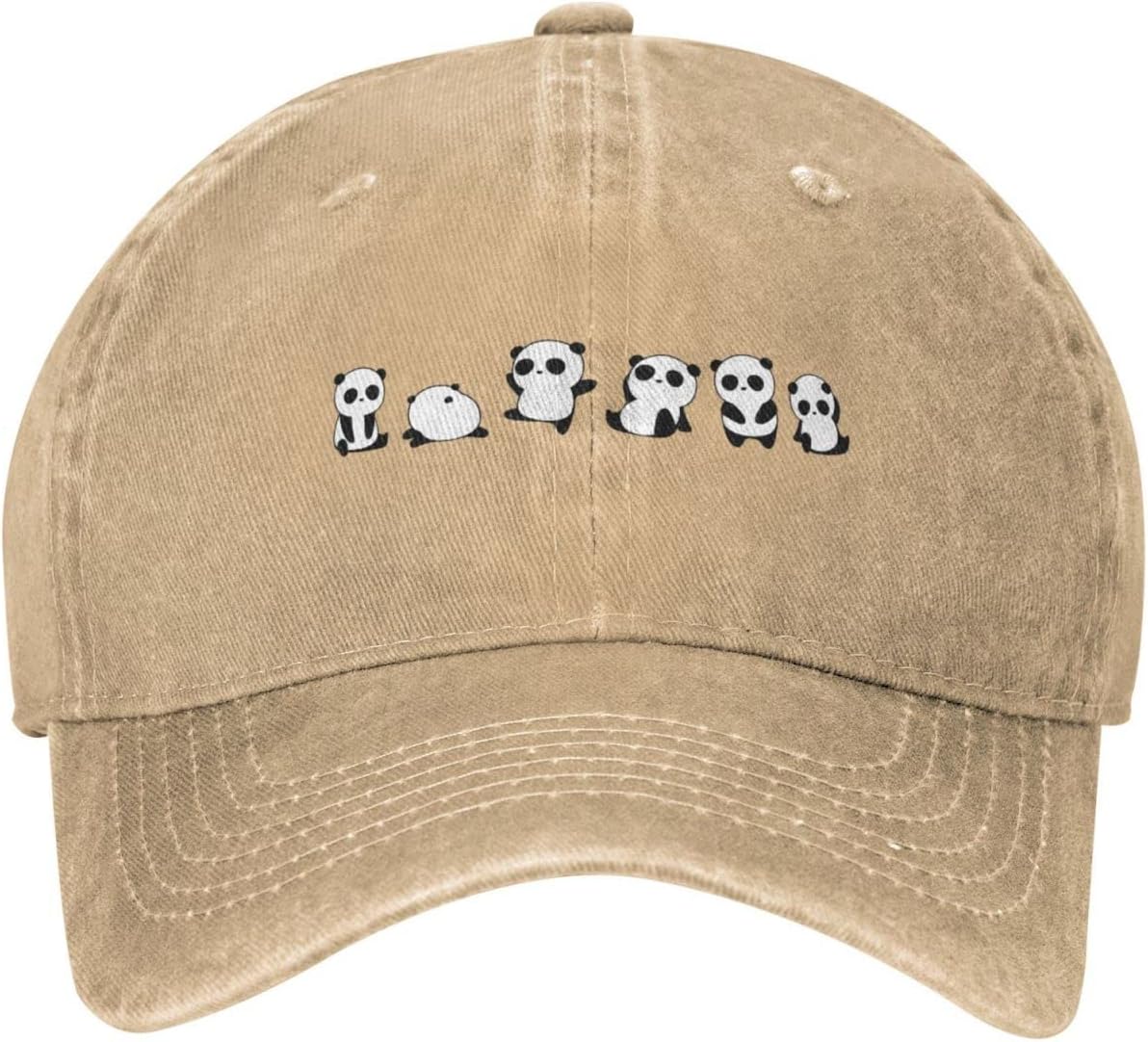 Top-kevin Panda Cute Pandas Distressed Adjustable Washed Denim Low ...