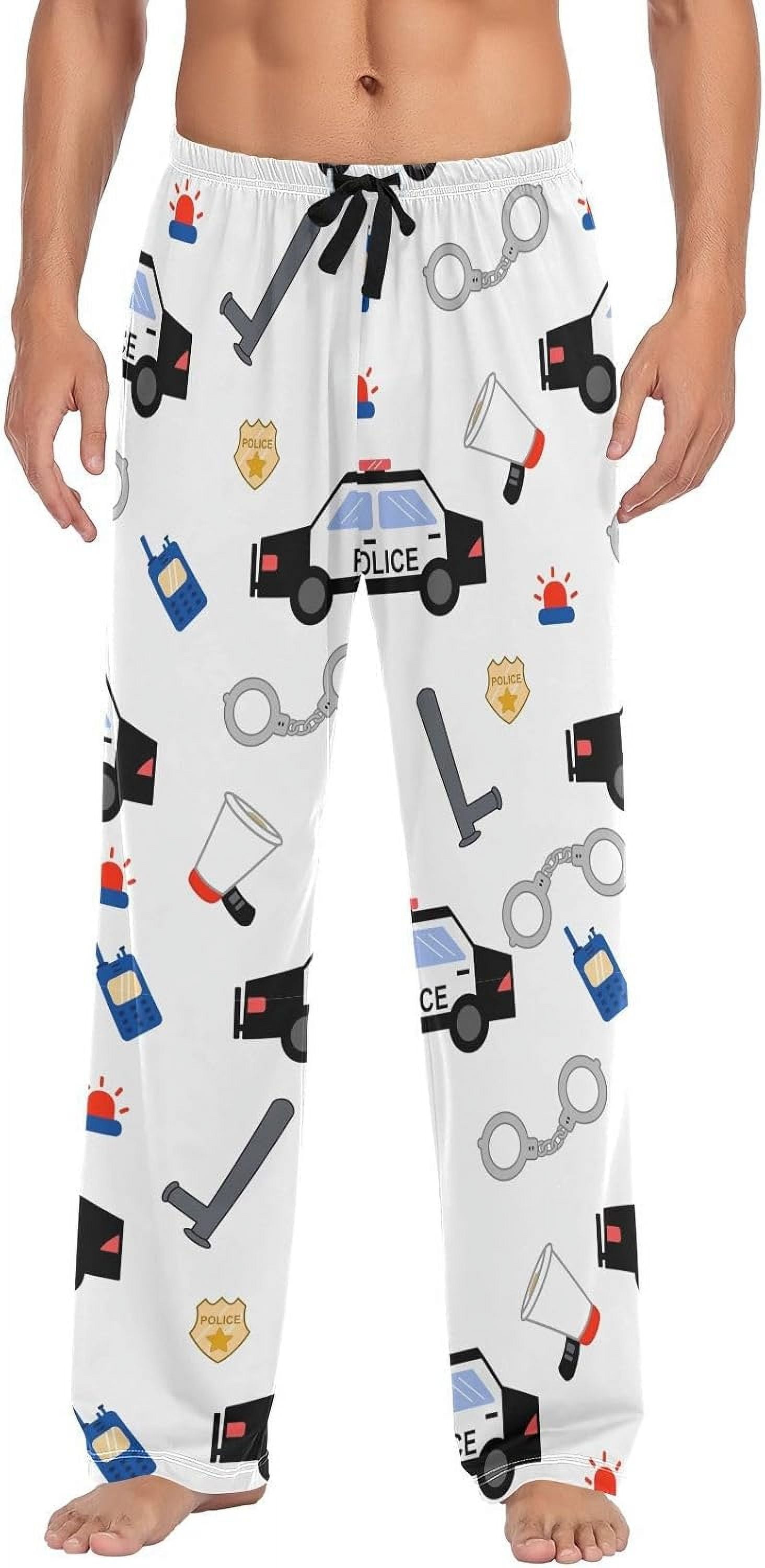 Top-kevin Police Car Pajama Pants Horn Handcuff Intercom Men's Pajama ...